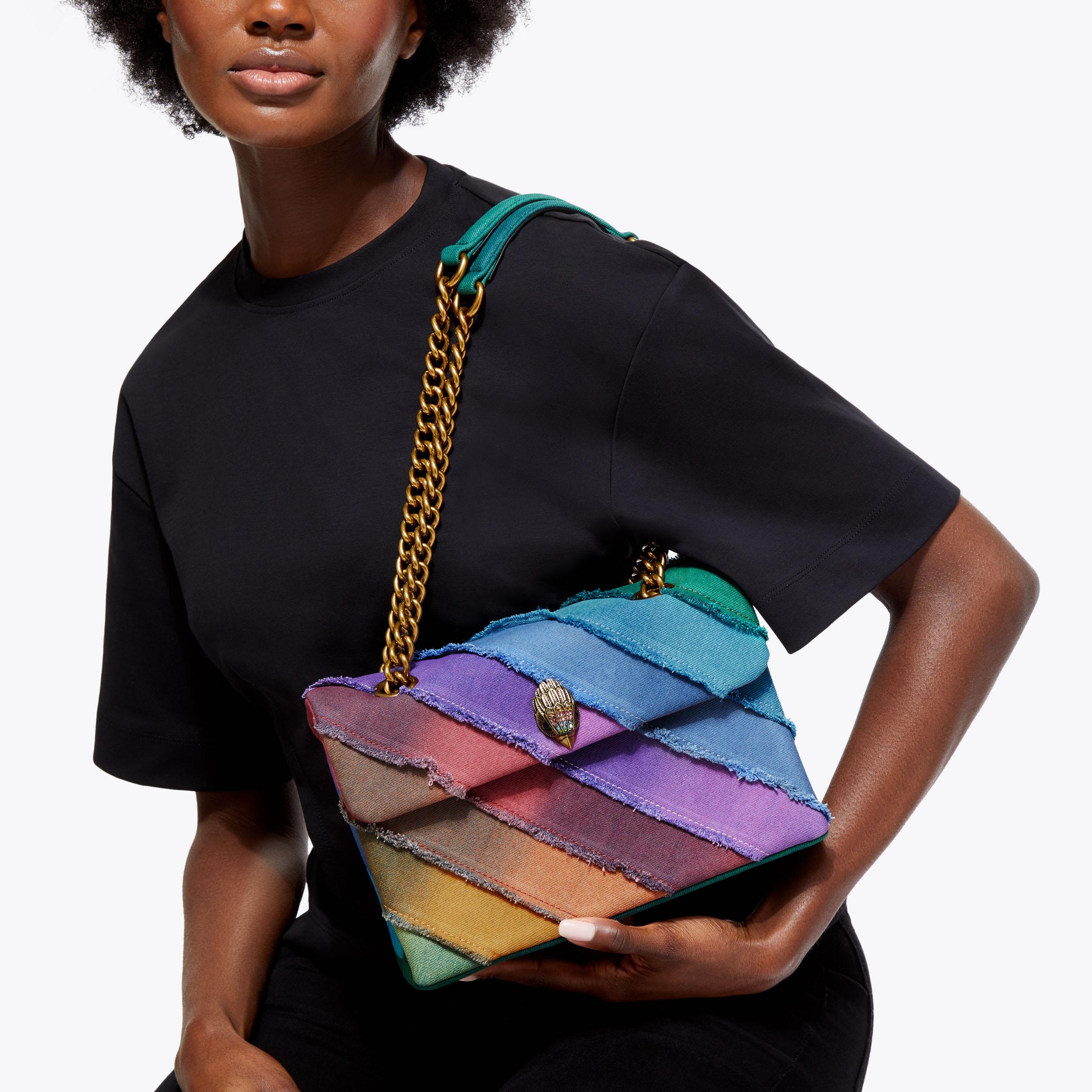 DENIM KENSINGTON BAG L Denim Dyed Shoulder Purse by KURT GEIGER LONDON