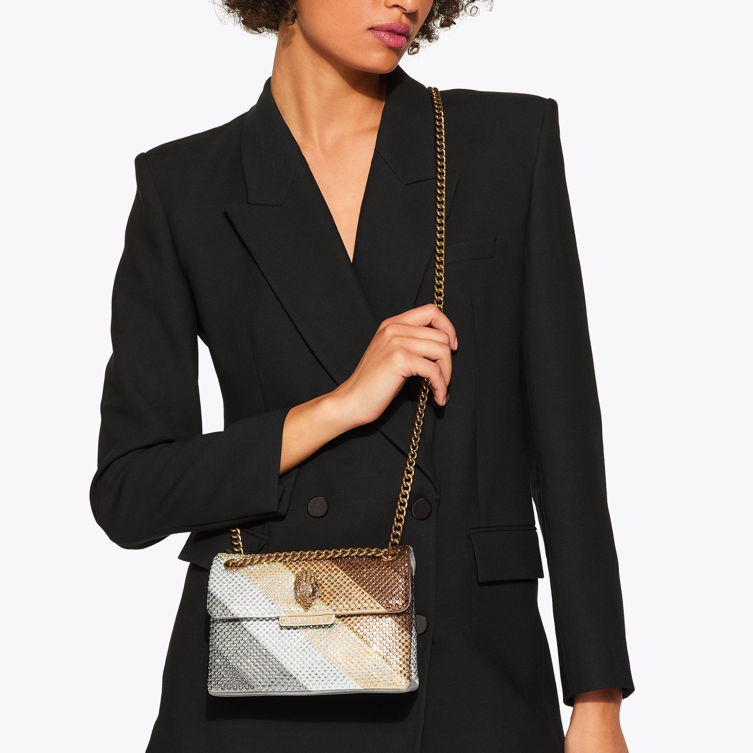 FABRIC MINI KENSINGTON L Crystal Stripe Cross Body Purse by KURT GEIGER ...