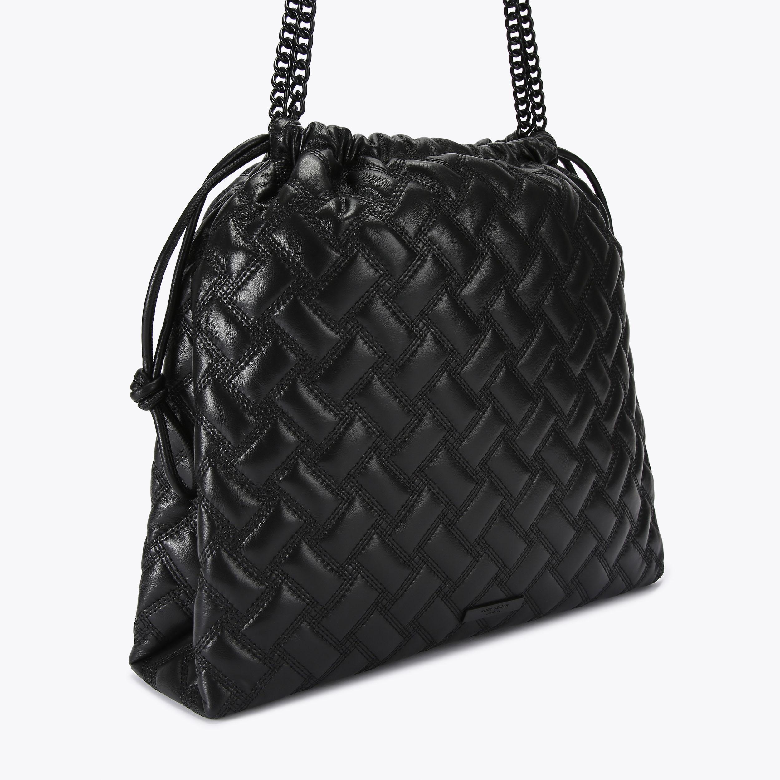KENSINGTON DRAWSTRING DR Black Drench Shoulder Bag by KURT GEIGER LONDON