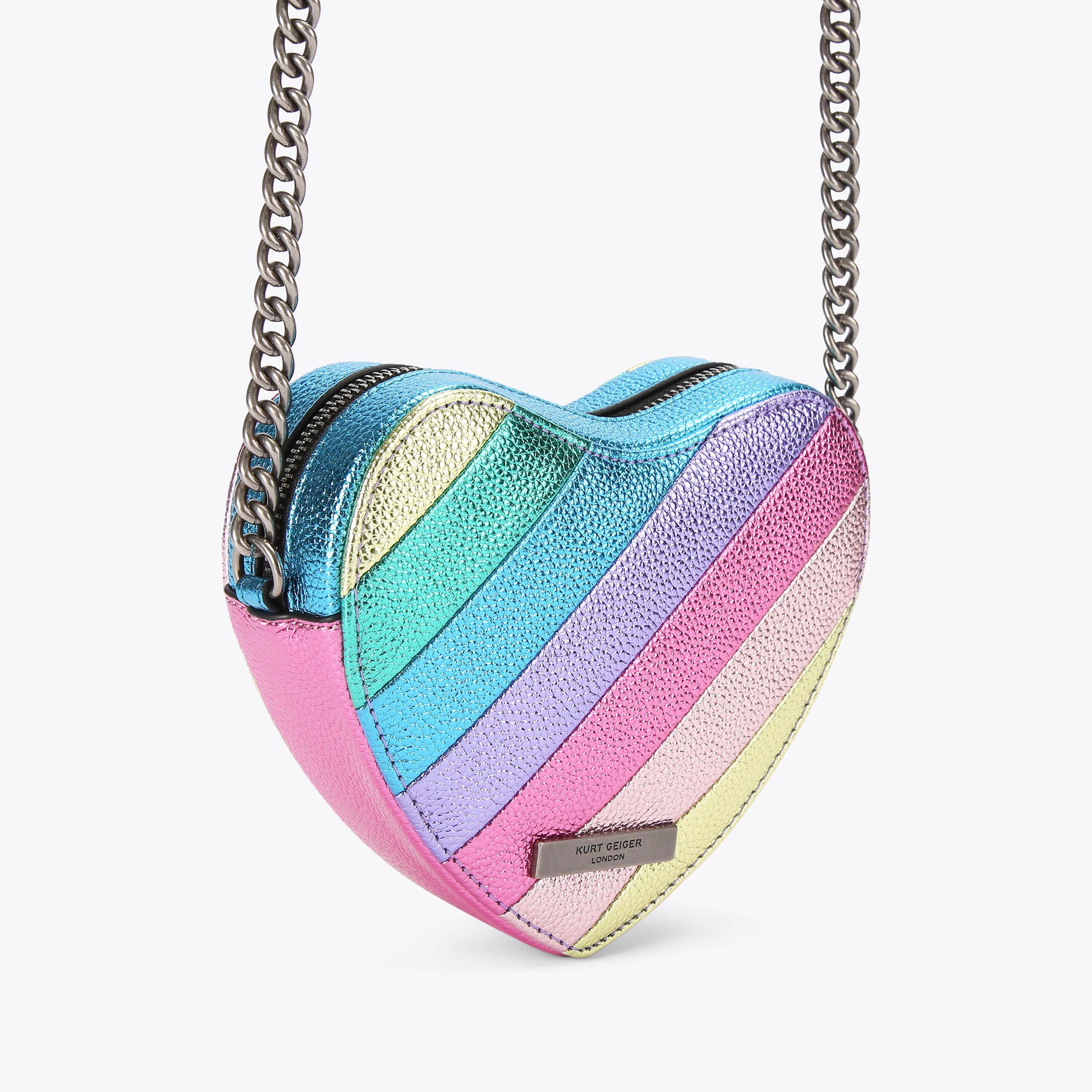 KENSINGTON HEART X BODY L Heart Striped Cross Body Purse by KURT GEIGER ...