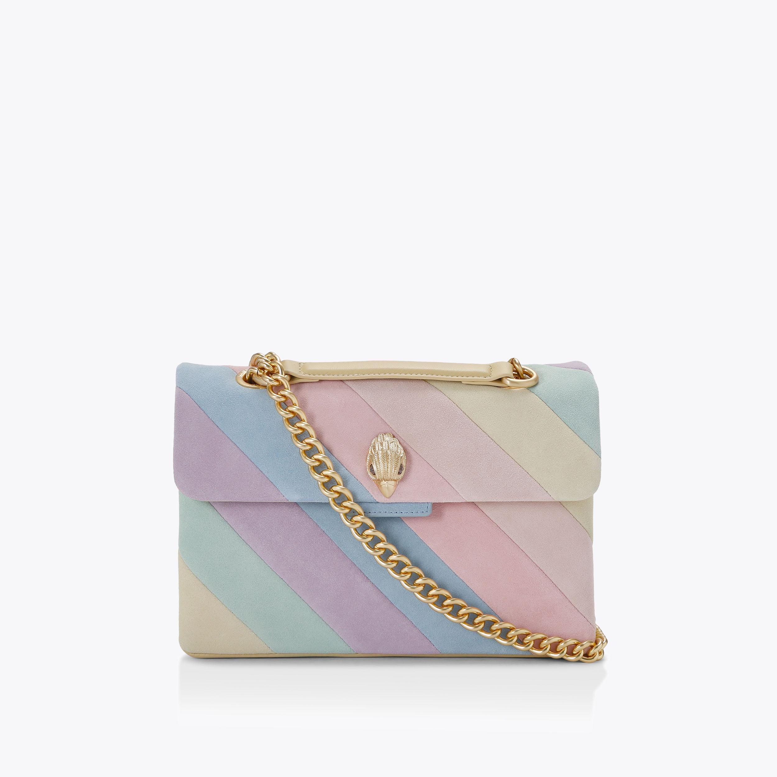 LEATHER KENSINGTON BAG L Pastel Stripe Shoulder Purse by KURT GEIGER LONDON