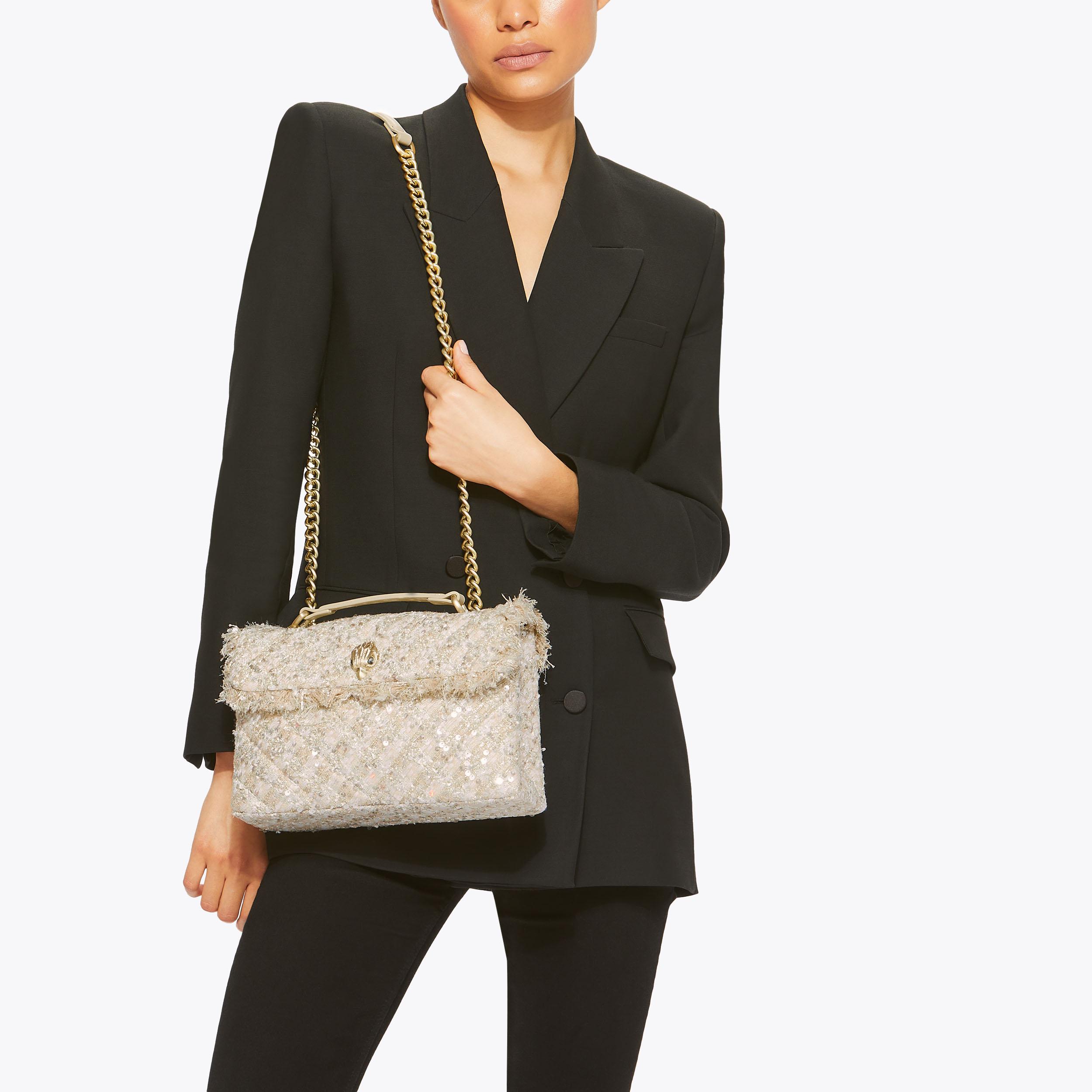 Tweed Kensington Bag Tweed Shoulder Purse By Kurt Geiger London