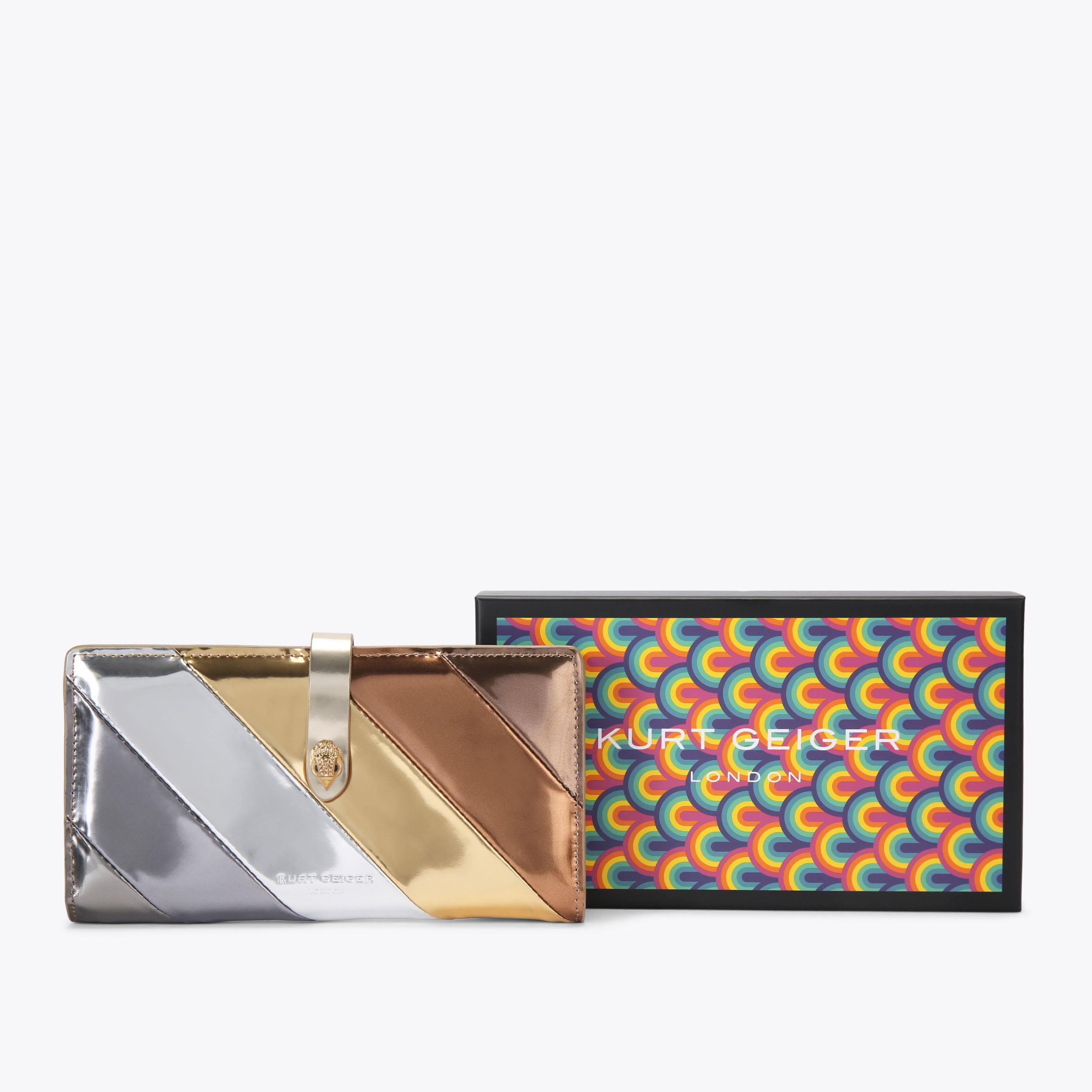 SOFT WALLET KENSINGTON L Metallic Stripe Long Wallet by KURT GEIGER LONDON