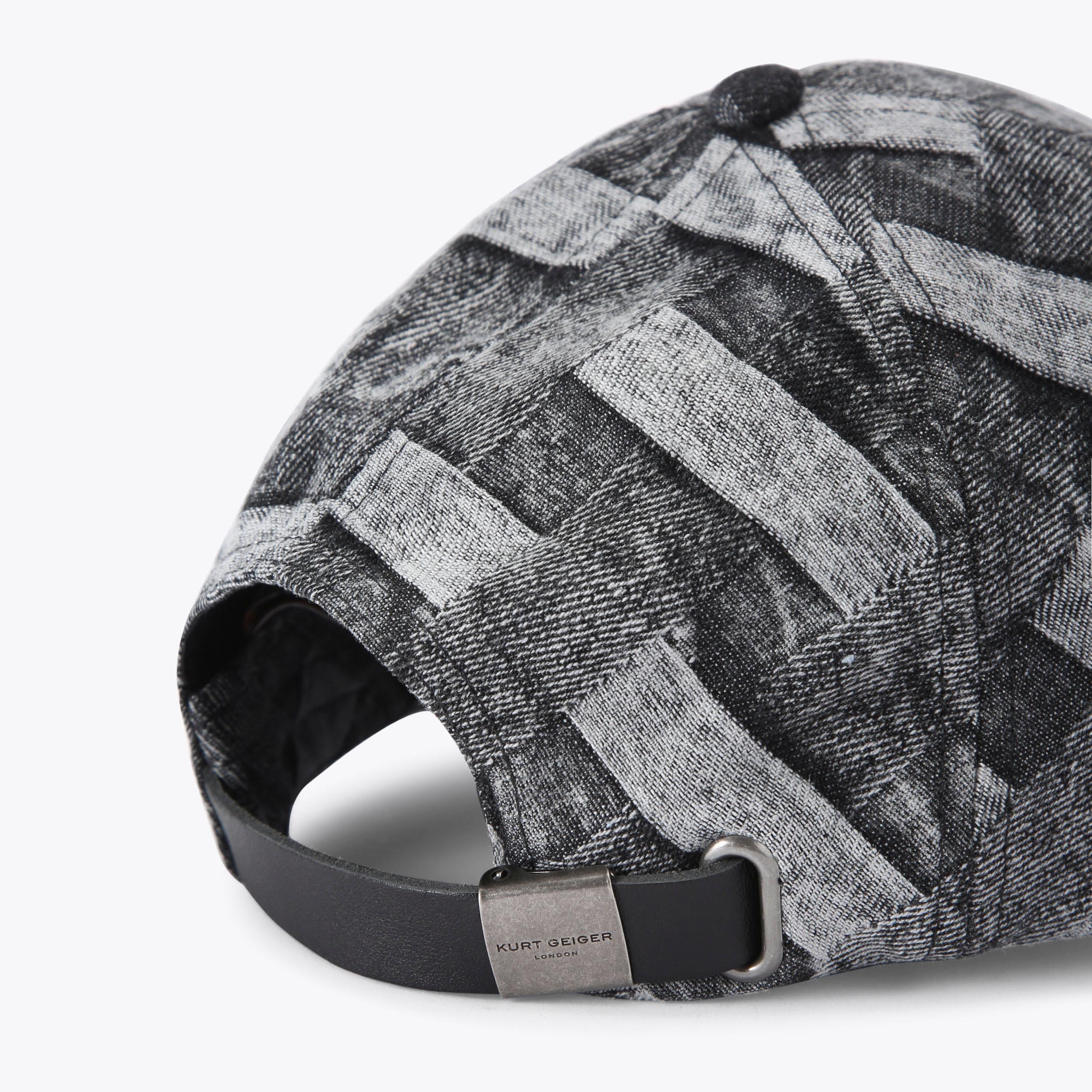 KENSINGTON CAP Black Denim Cap by KURT GEIGER LONDON