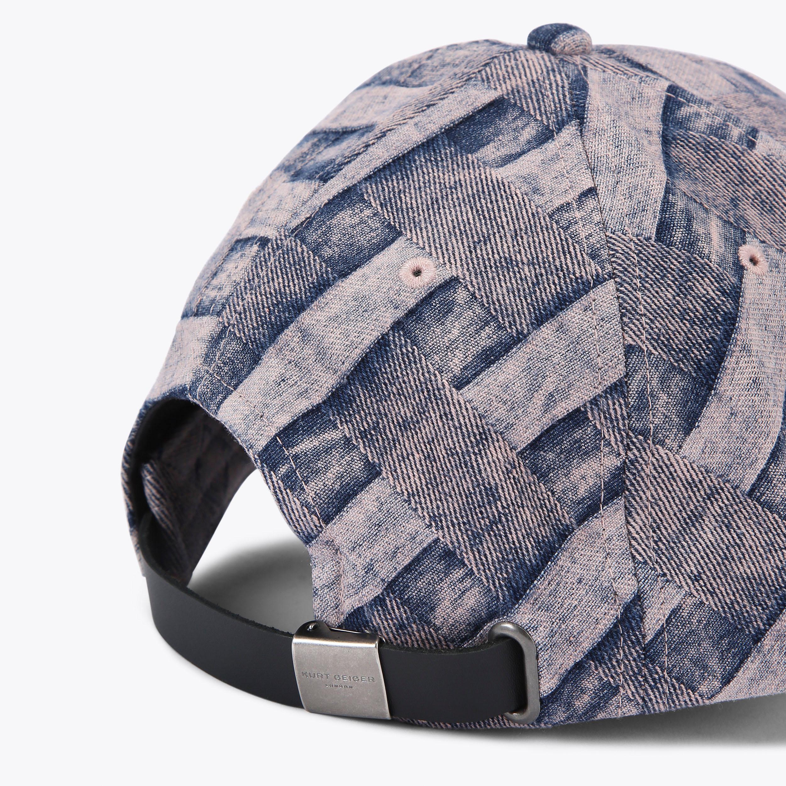 KENSINGTON CAP Pink Denim Weave Cap by KURT GEIGER LONDON