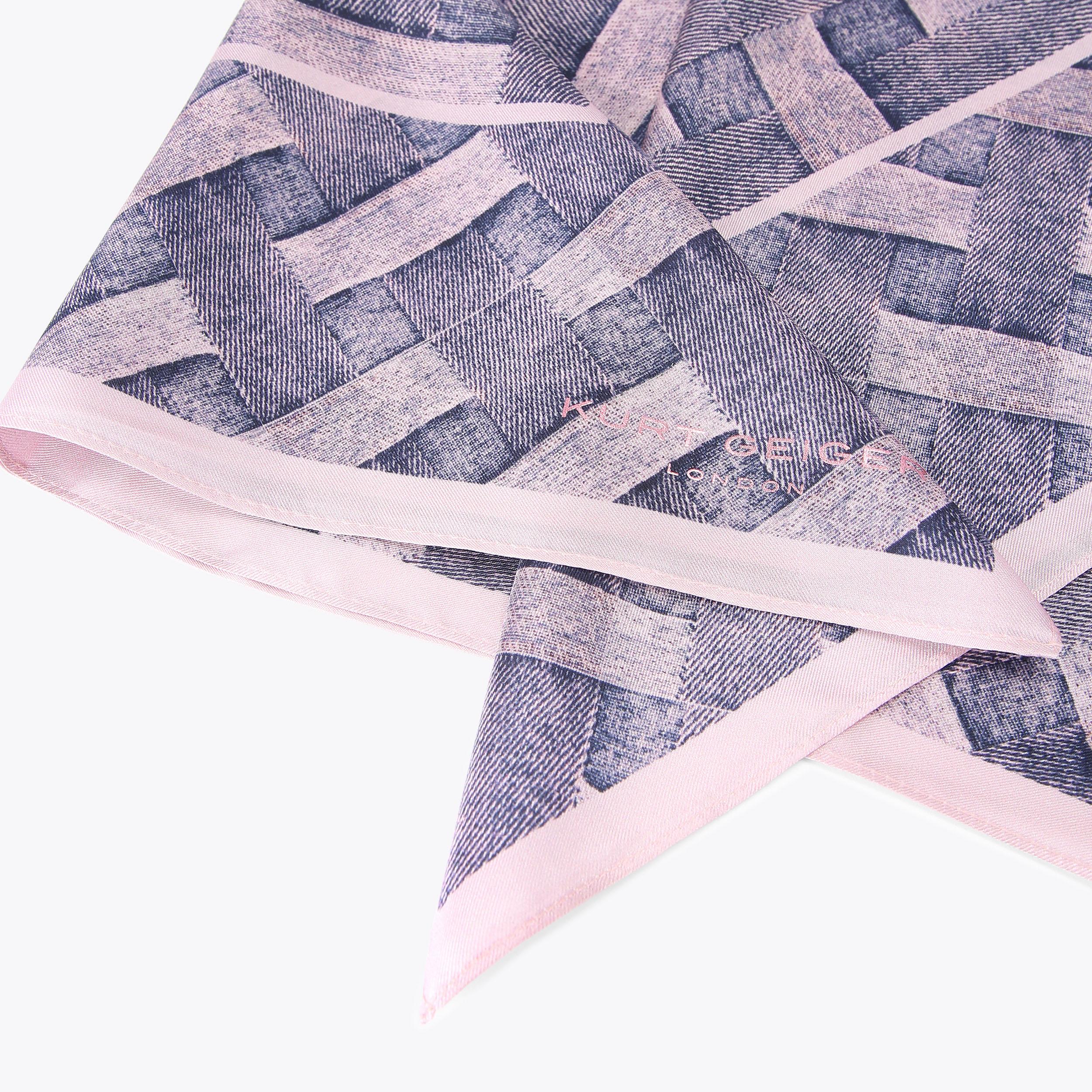 BANDANA SCARF Pink Denim Wash Scarf by KURT GEIGER LONDON