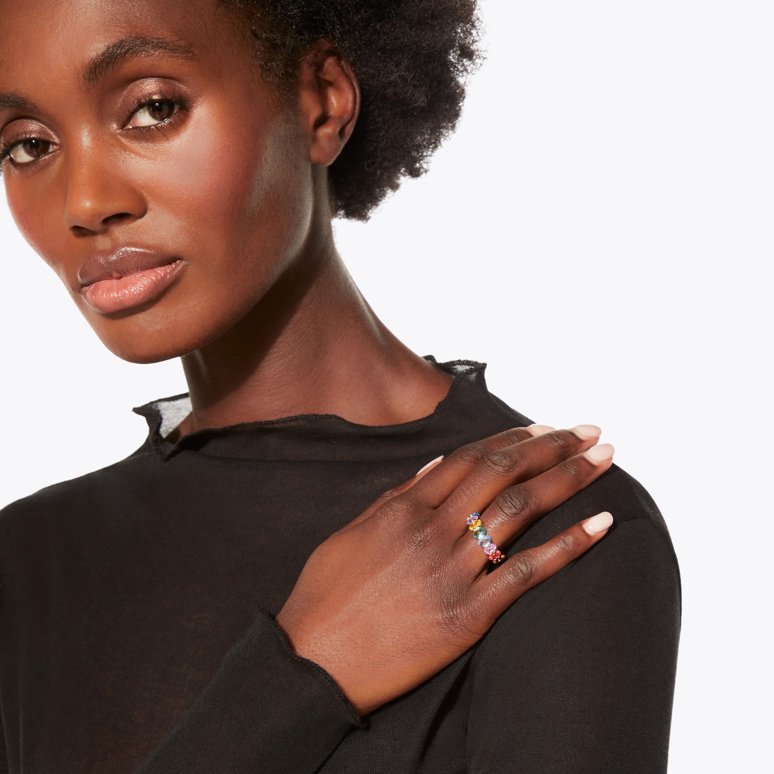 RAINBOW CRYSTAL BAND Pastel Crystal Ring by KURT GEIGER LONDON