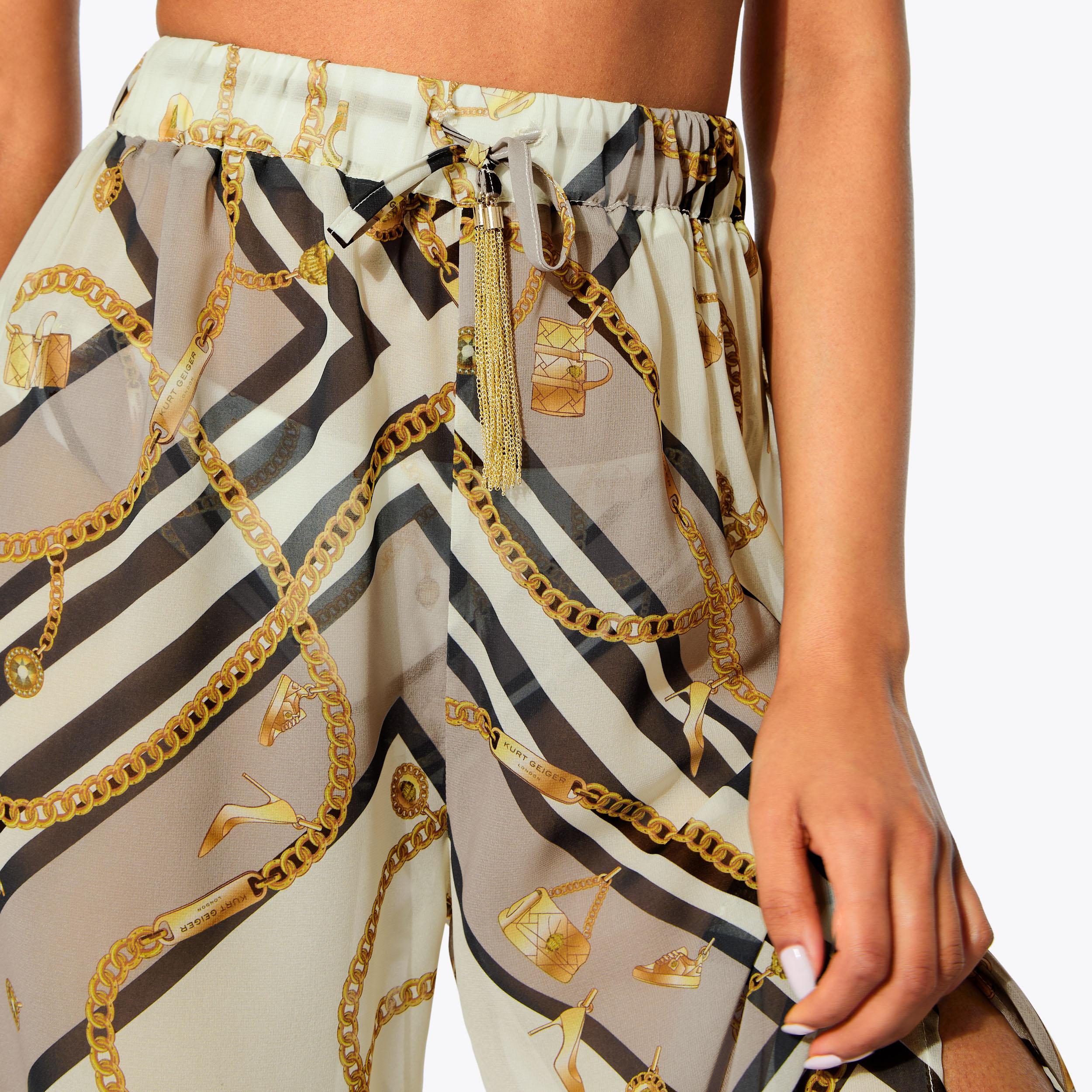 Resort Trousers Neutral Fabric Trousers By Kurt Geiger London