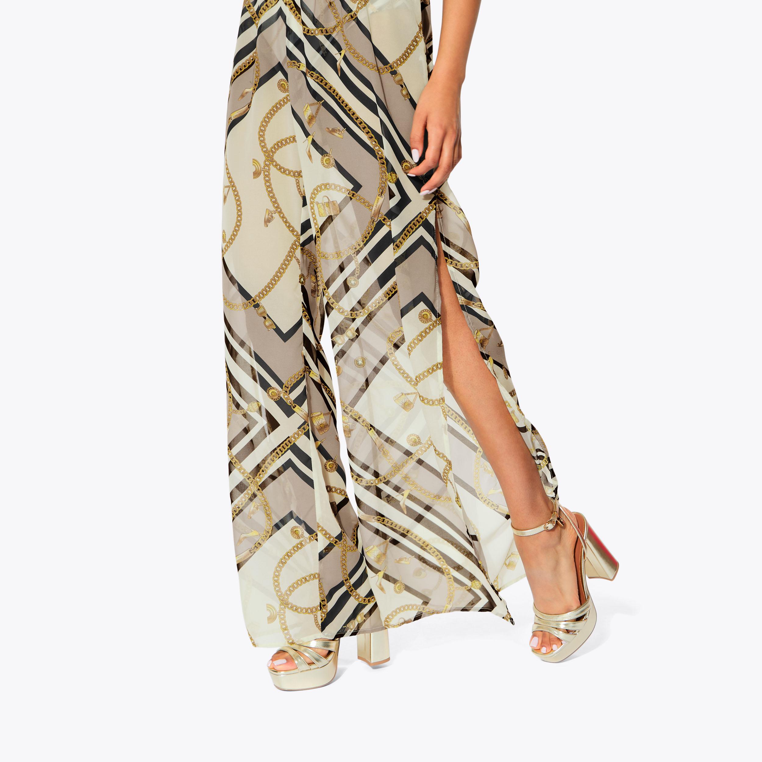 Resort Trousers Neutral Fabric Trousers By Kurt Geiger London