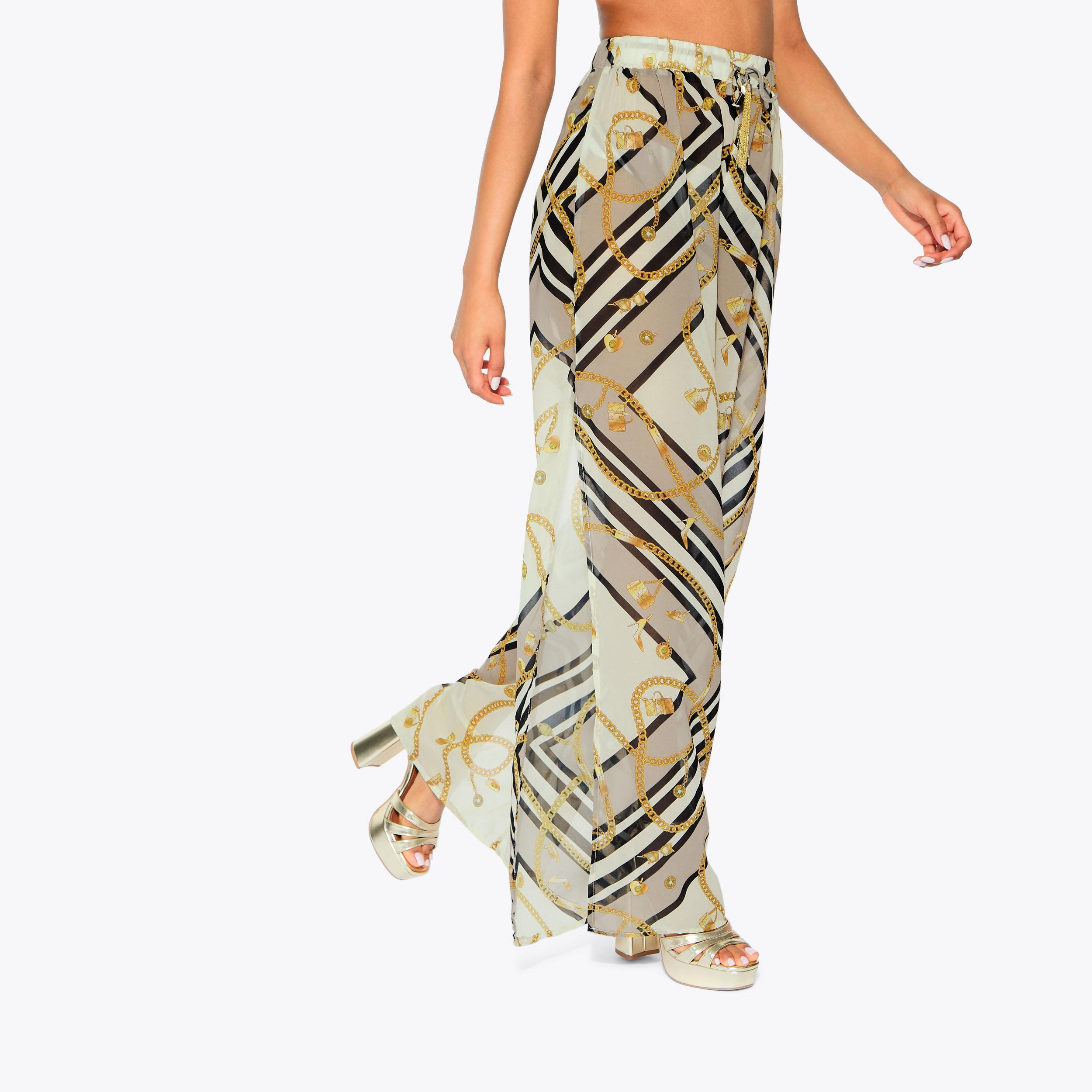 Resort Trousers Neutral Fabric Trousers By Kurt Geiger London