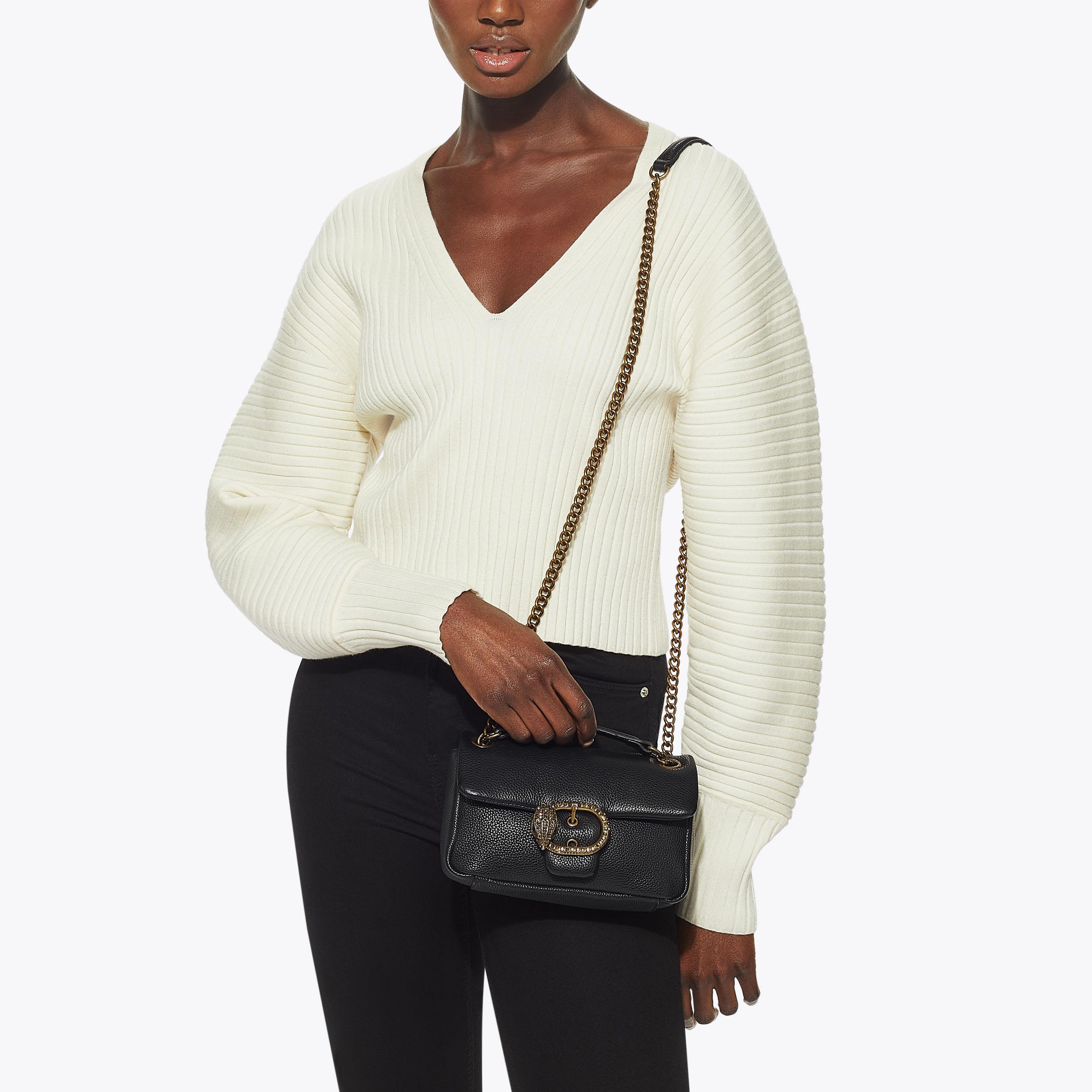 CHELSEA SM SHOULDER BAG Black Leather Cross Body Purse by KURT GEIGER ...
