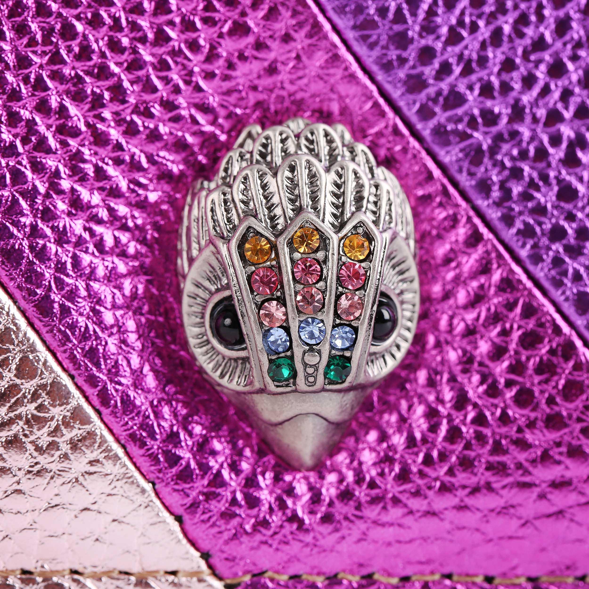 K STRIPE CHAIN WALLET Kensington Rainbow Stripe Leather Purse by KURT ...