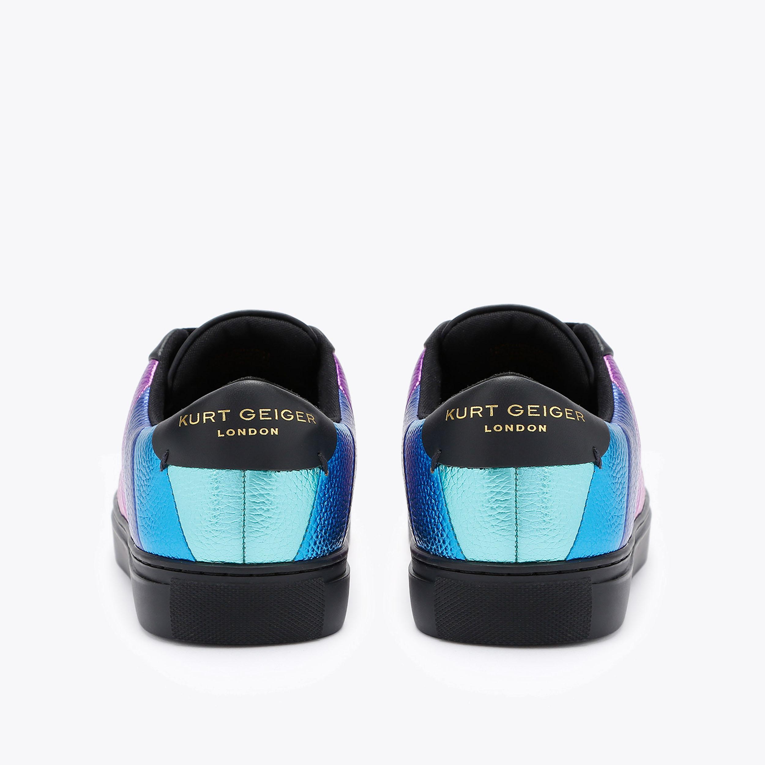LANE STRIPE Black Rainbow Stripe Sneaker by KURT GEIGER LONDON