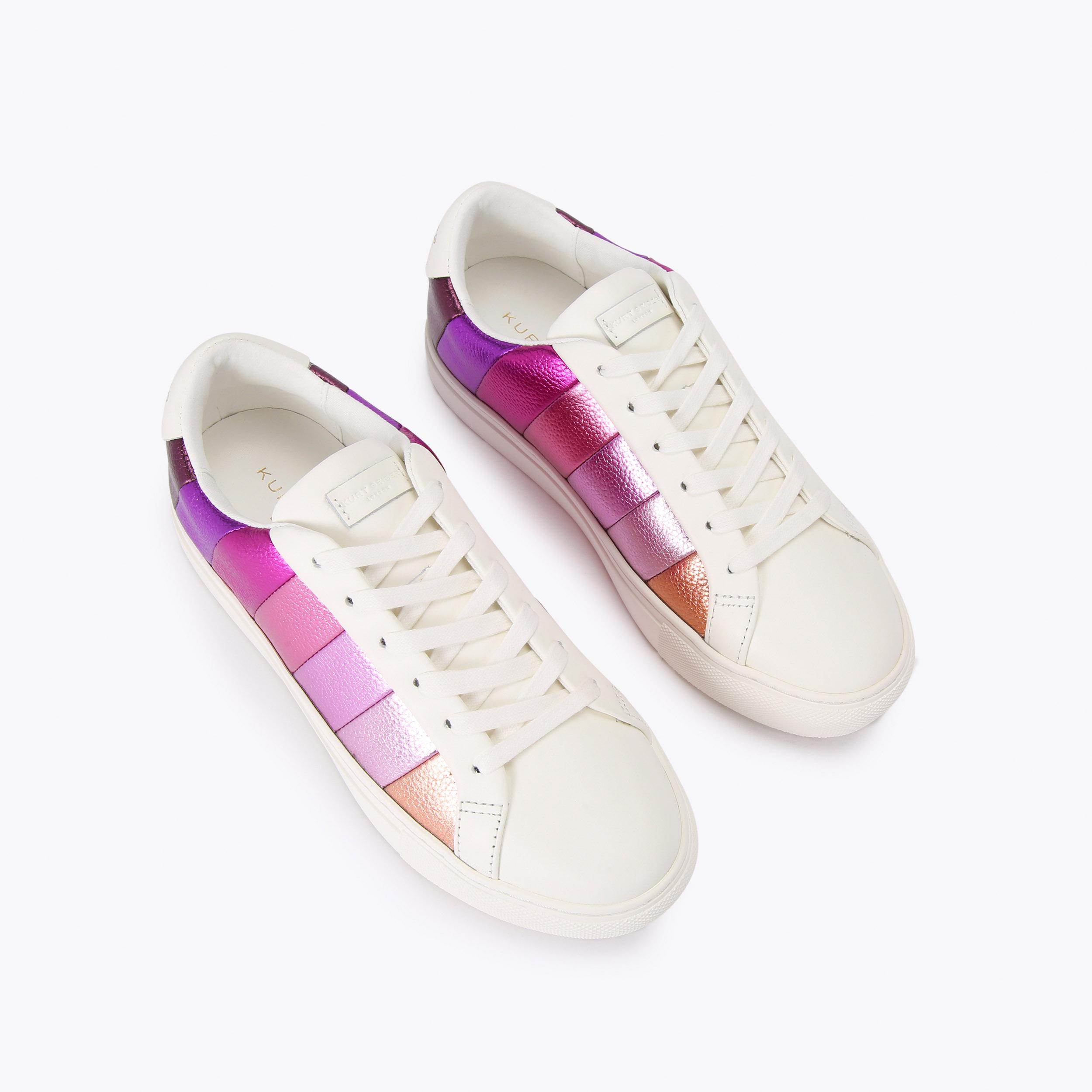 LANE STRIPE Pink Stripe Sneakers by KURT GEIGER LONDON