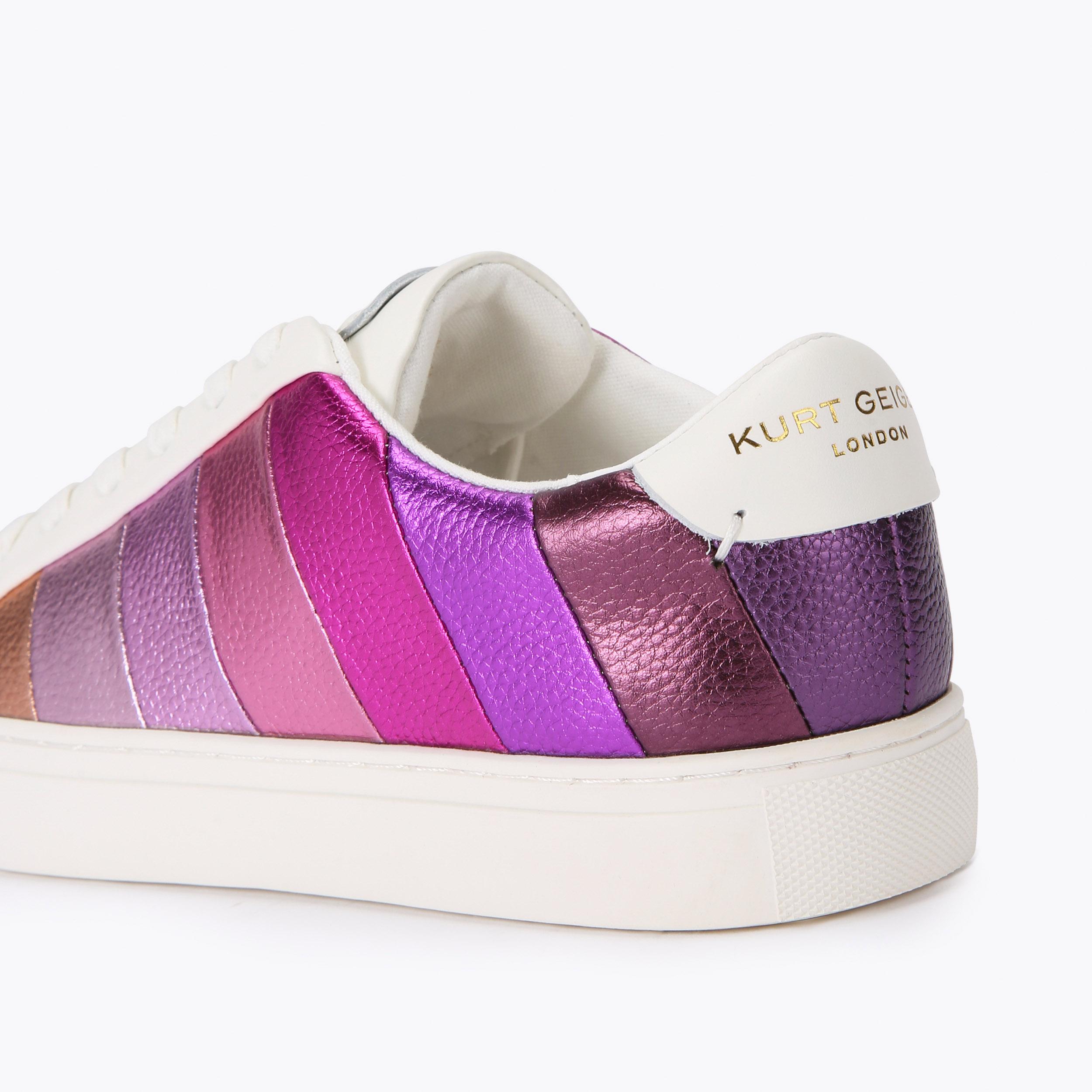 LANE STRIPE Pink Stripe Sneakers by KURT GEIGER LONDON