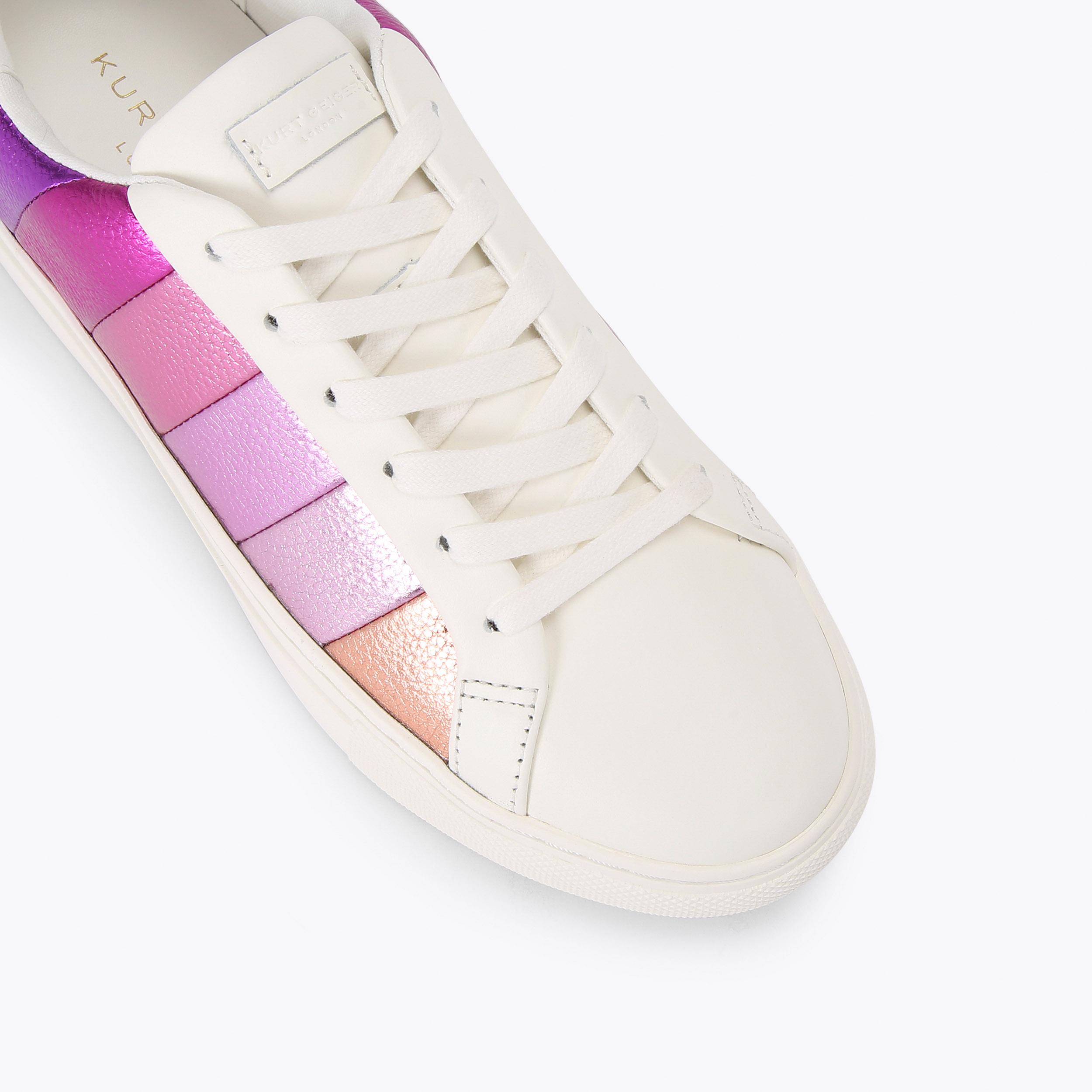 LANE STRIPE Pink Stripe Sneakers by KURT GEIGER LONDON