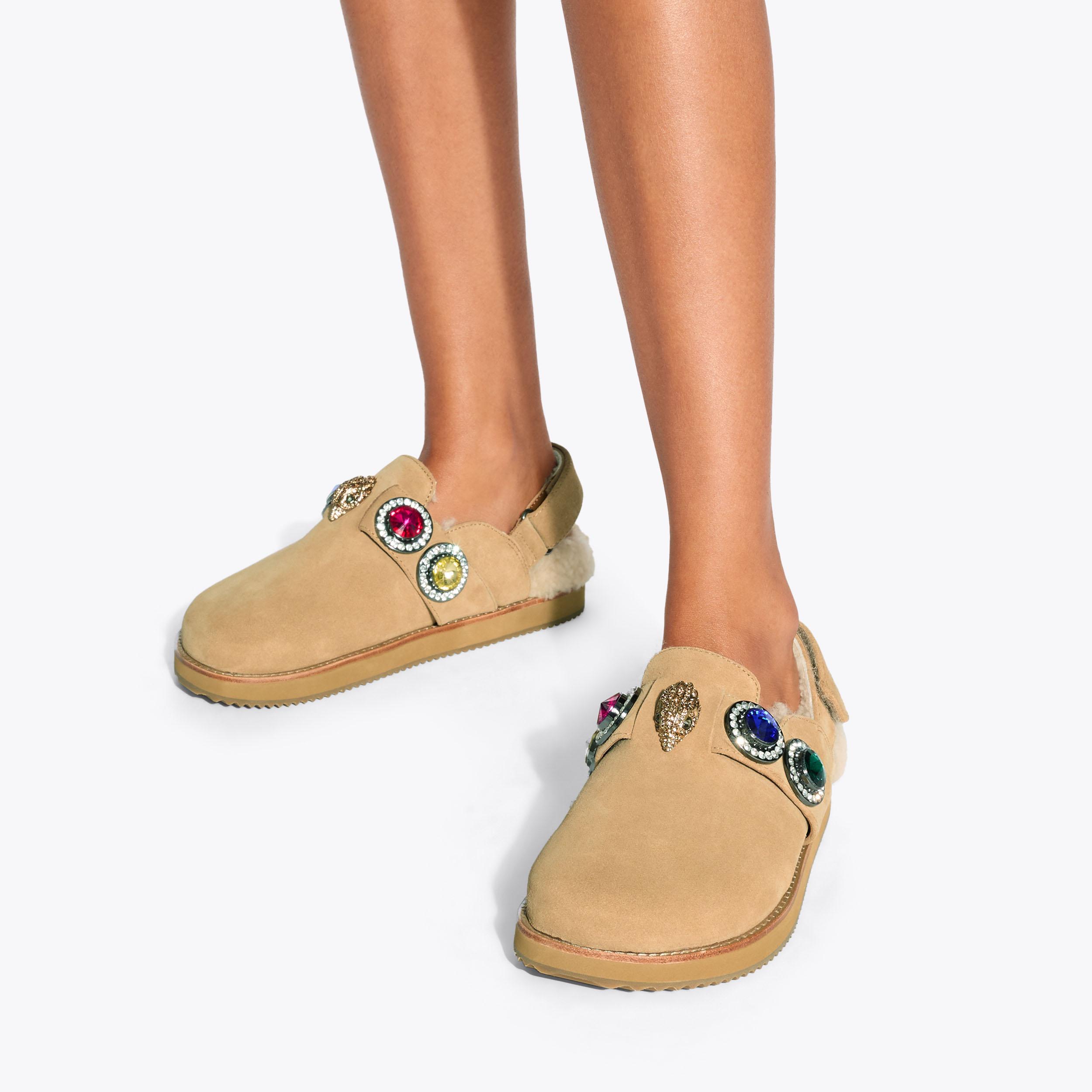 Octavia Casual Sling Mule Beige Suede Sandals By Kurt Geiger London