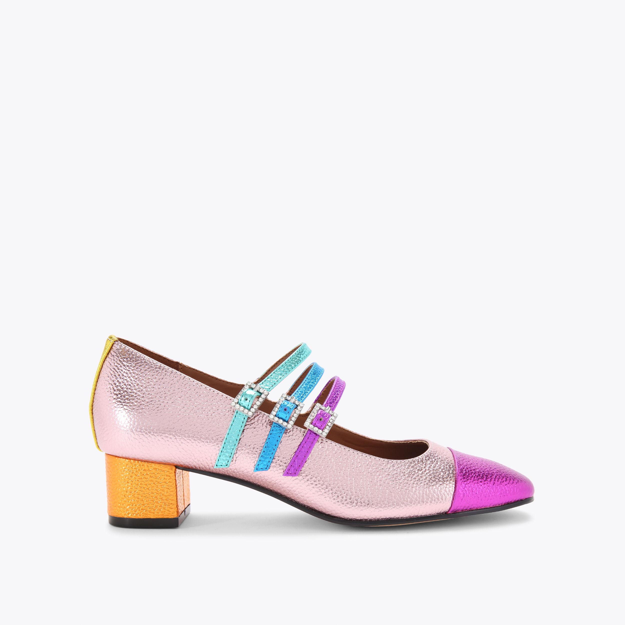PIERRA MID MARY JANE Pebble Grain Leather Heels by KURT GEIGER LONDON