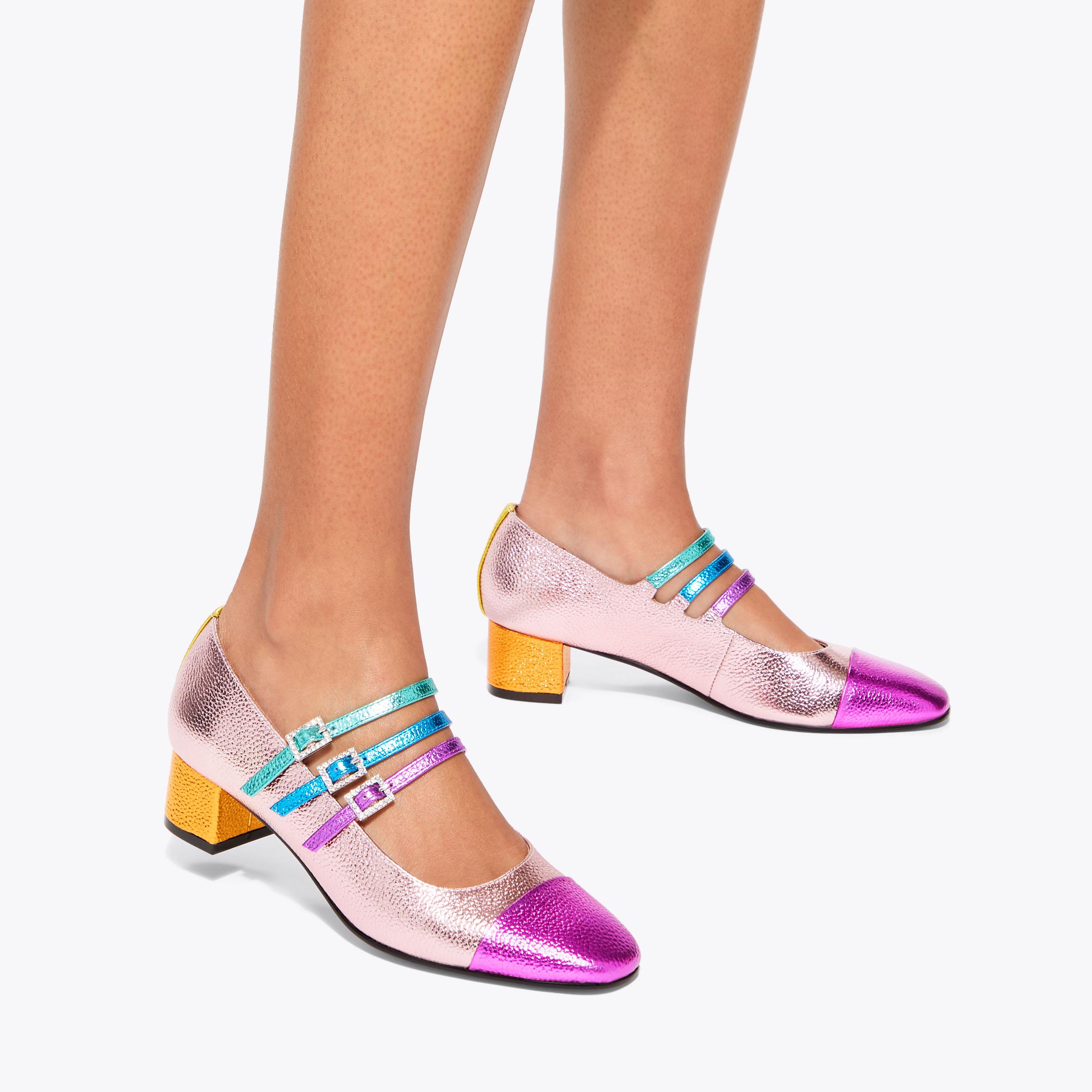 PIERRA MID MARY JANE Pebble Grain Leather Heels by KURT GEIGER LONDON