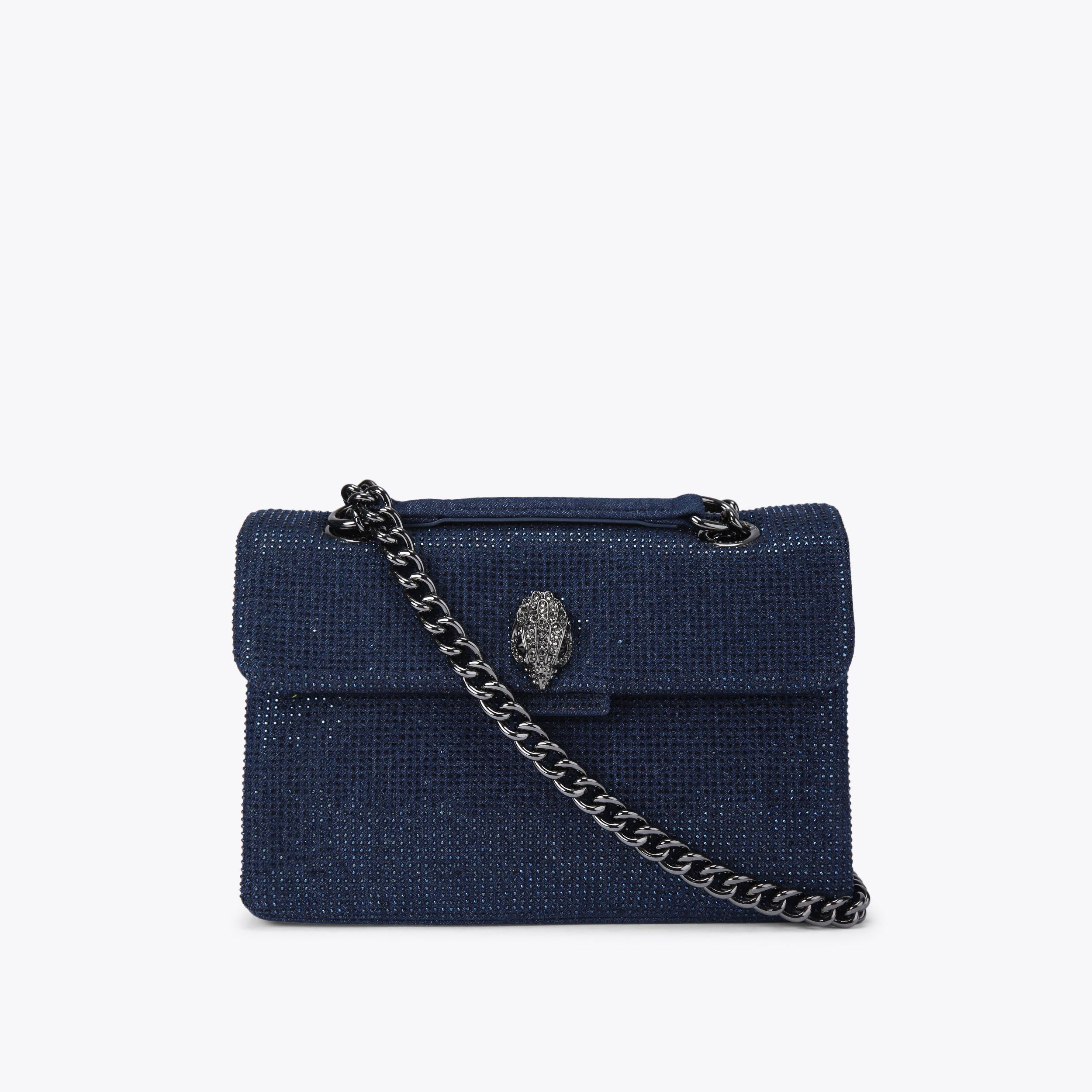 FABRIC KENSINGTON BAG Denim Shoulder Purse by KURT GEIGER LONDON