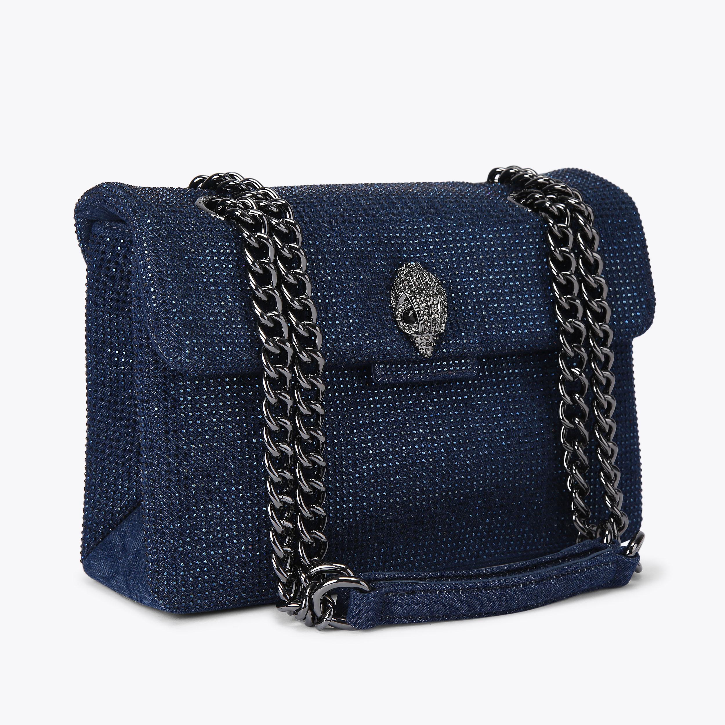 FABRIC KENSINGTON BAG Denim Shoulder Purse by KURT GEIGER LONDON