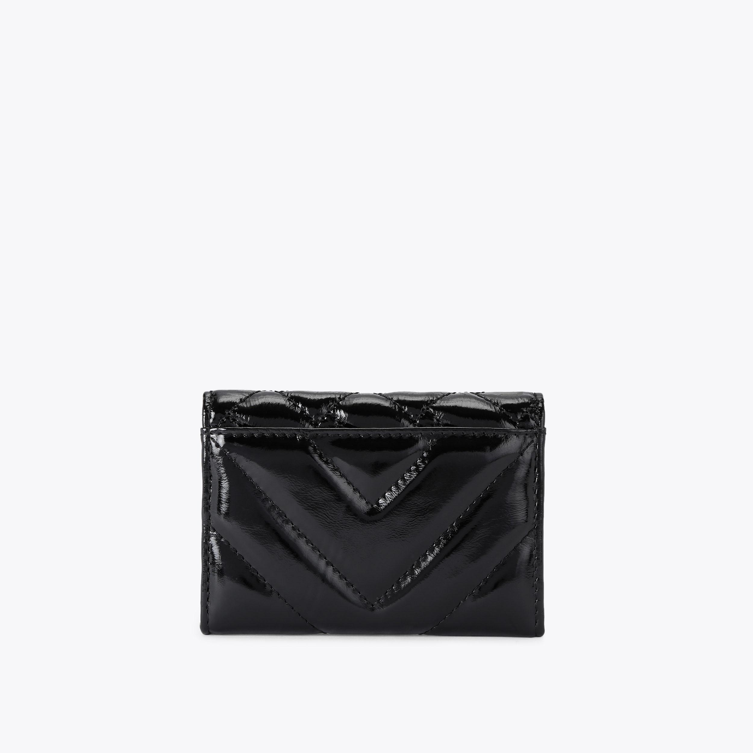 FLAP MULTI CARD HOLDER E Black Quilted Card Holder by KURT GEIGER LONDON