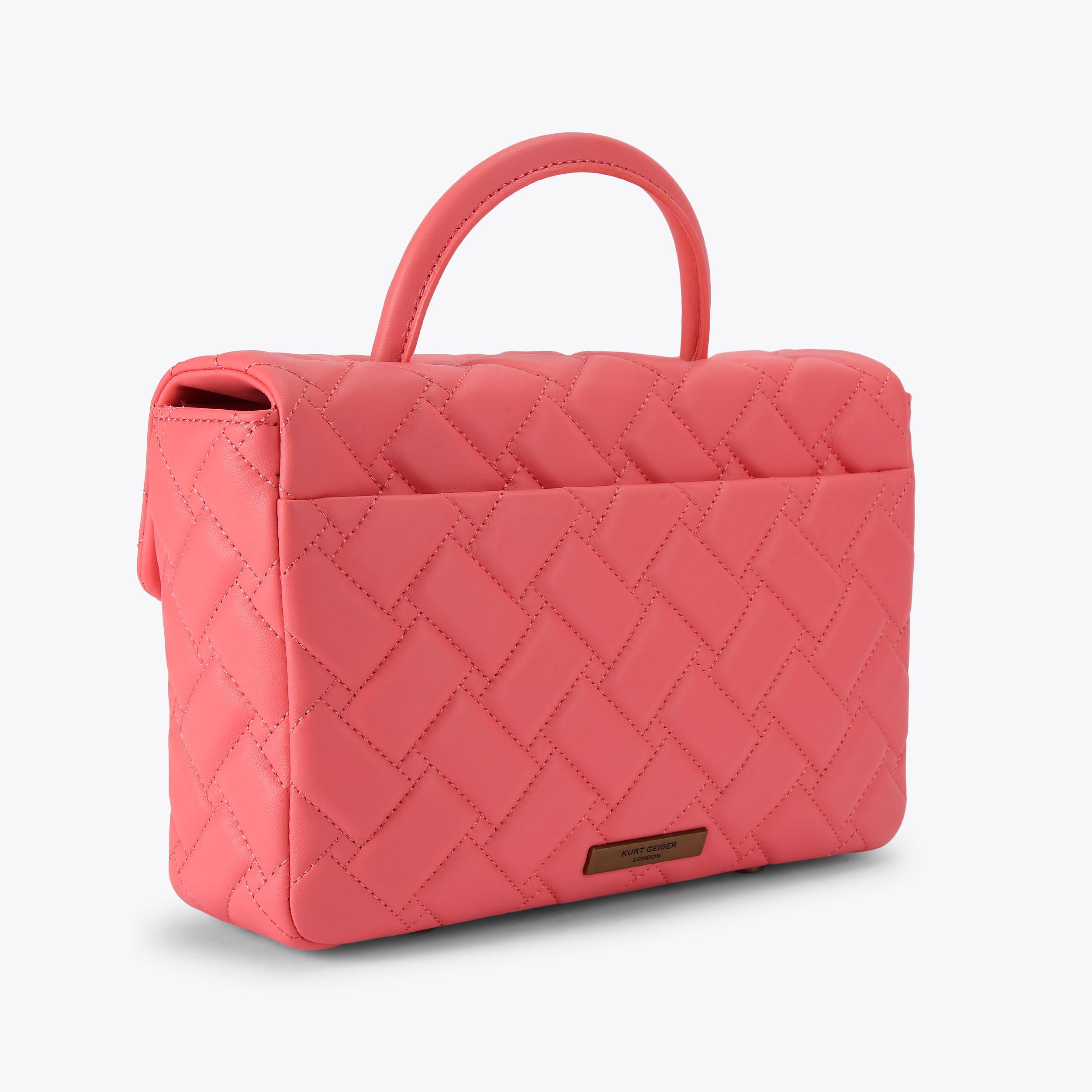 HANDLE KENSINGTON BAG Bright Pink Handle Bag by KURT GEIGER LONDON