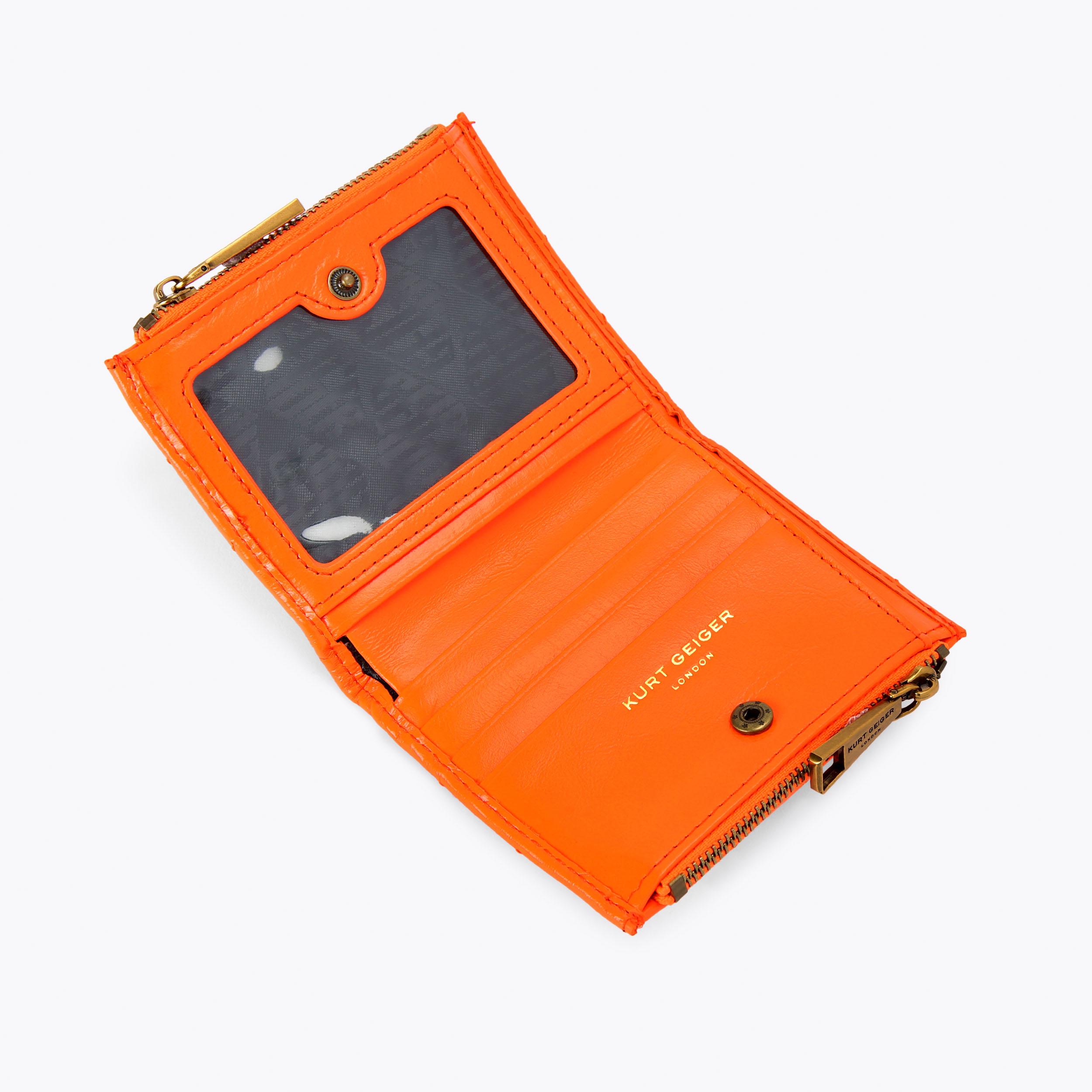 KENSINGTON PUFF MN PURSE Neon Orange Leather Purse by KURT GEIGER LONDON