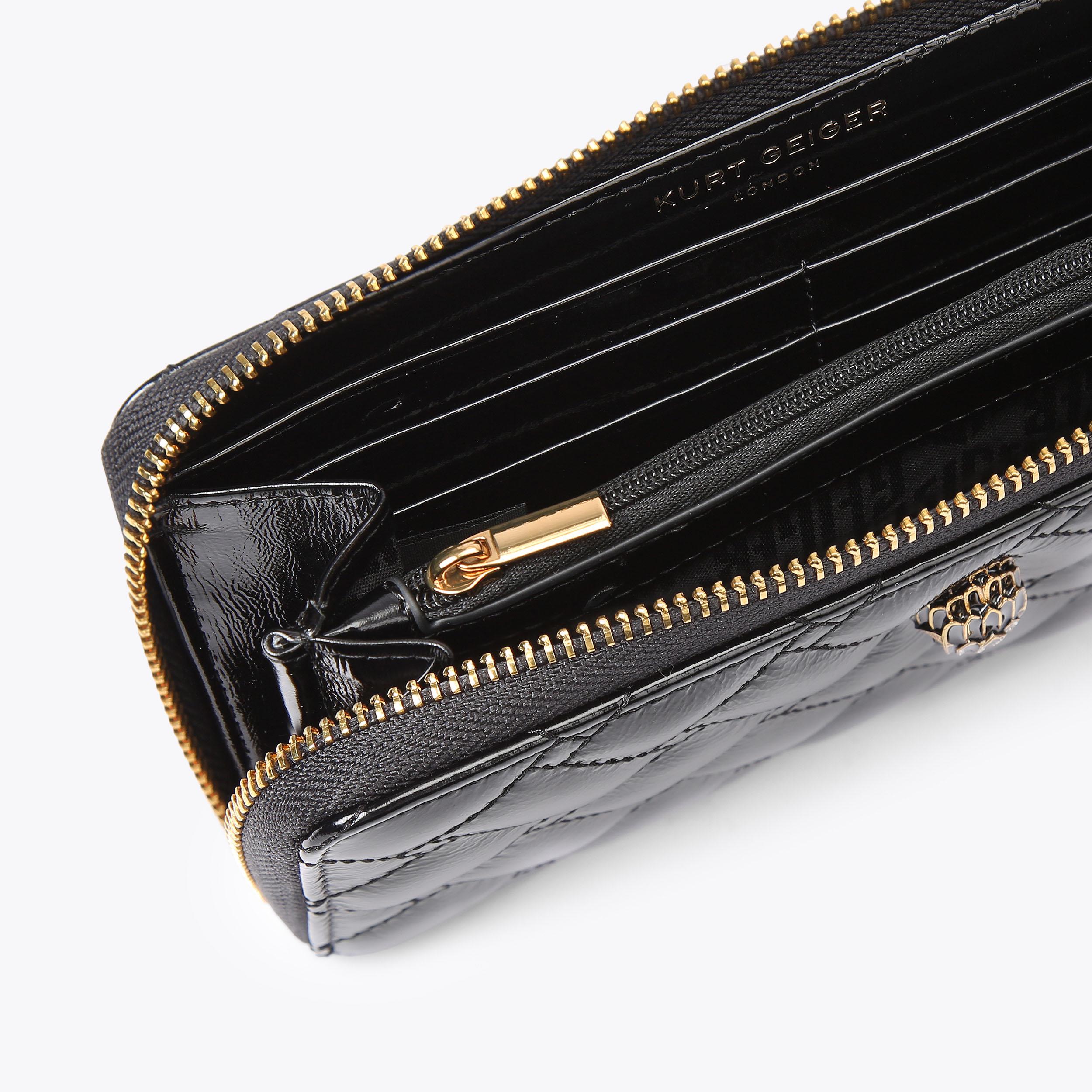 KENSINGTON ZIP AROUND E Black Zip Around Wallet by KURT GEIGER LONDON