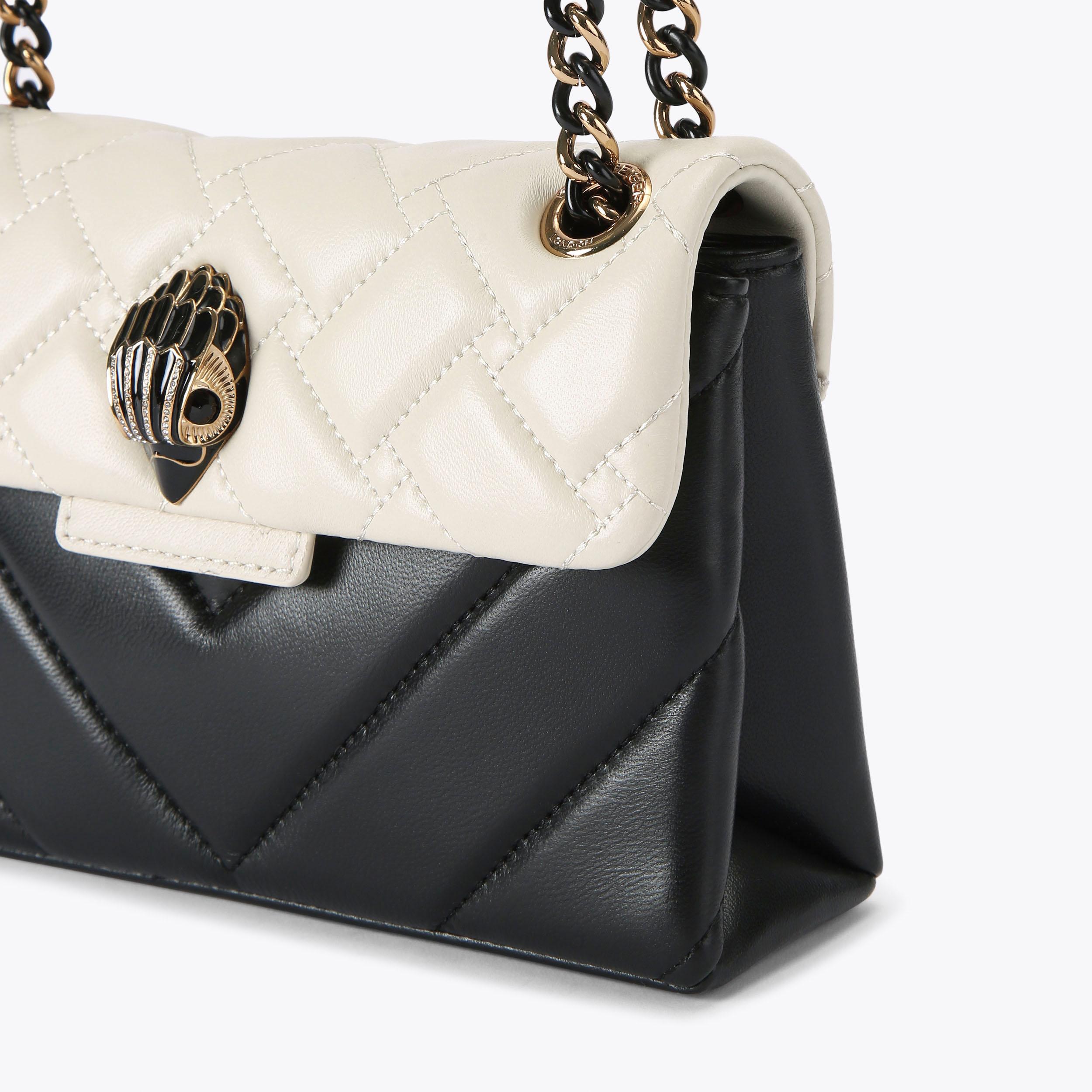 MINI KENSINGTON BAG E Black Bone Leather Mini Bag by KURT GEIGER LONDON