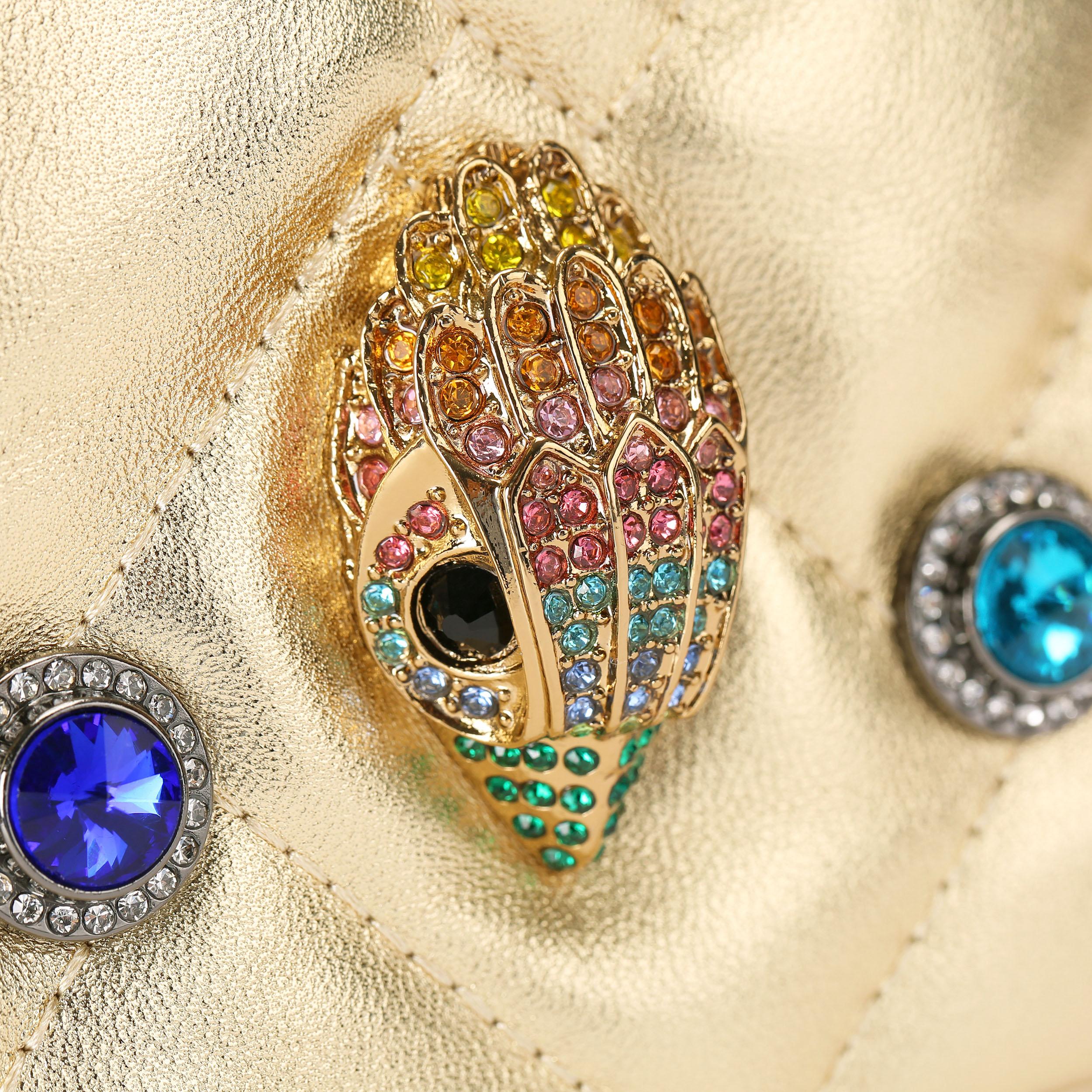 SM KENSINGTON DRAWSTRING Gold Crystal Tote Purse by KURT GEIGER LONDON