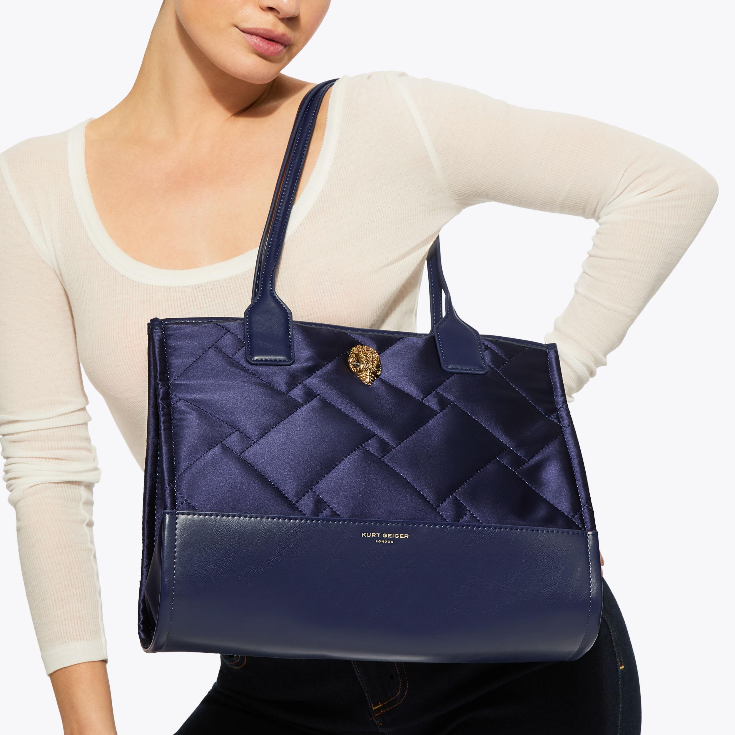 RECYCLED SQ SM SHOPPER Navy Nylon Shopper Pure by KURT GEIGER LONDON