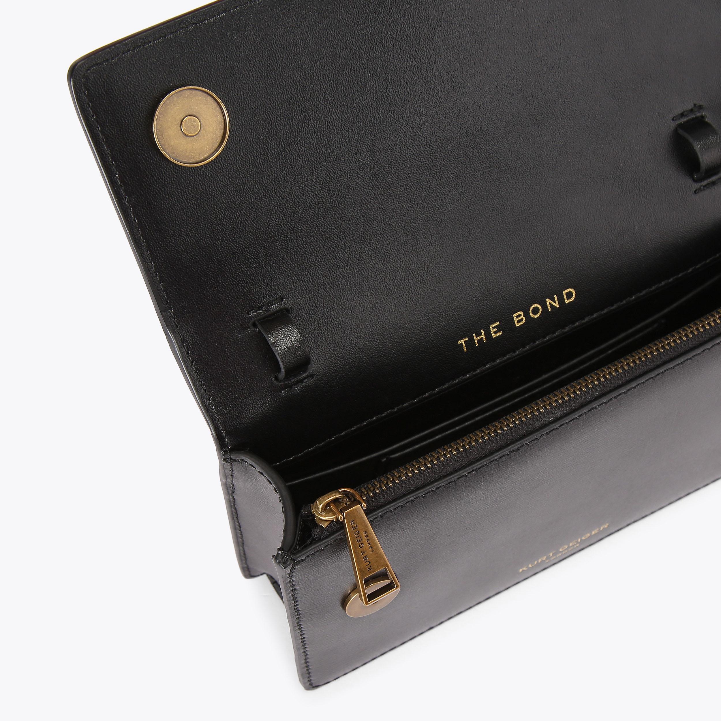 SM BOND TOP HANDLE BAG Black Top Handle Purse by KURT GEIGER LONDON