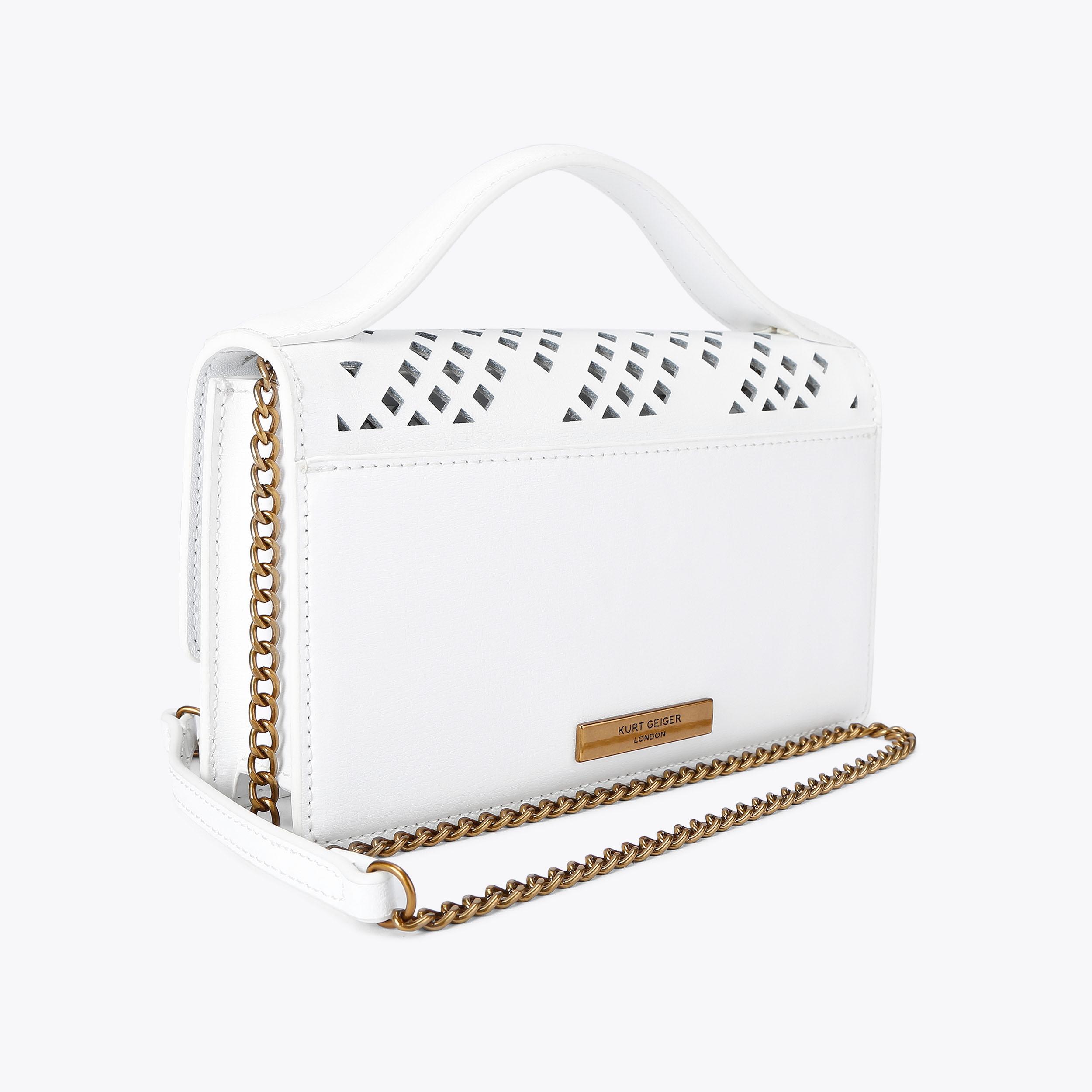 SM BOND TOP HANDLE BAG Bone Leather Top Handle Bag by KURT GEIGER LONDON