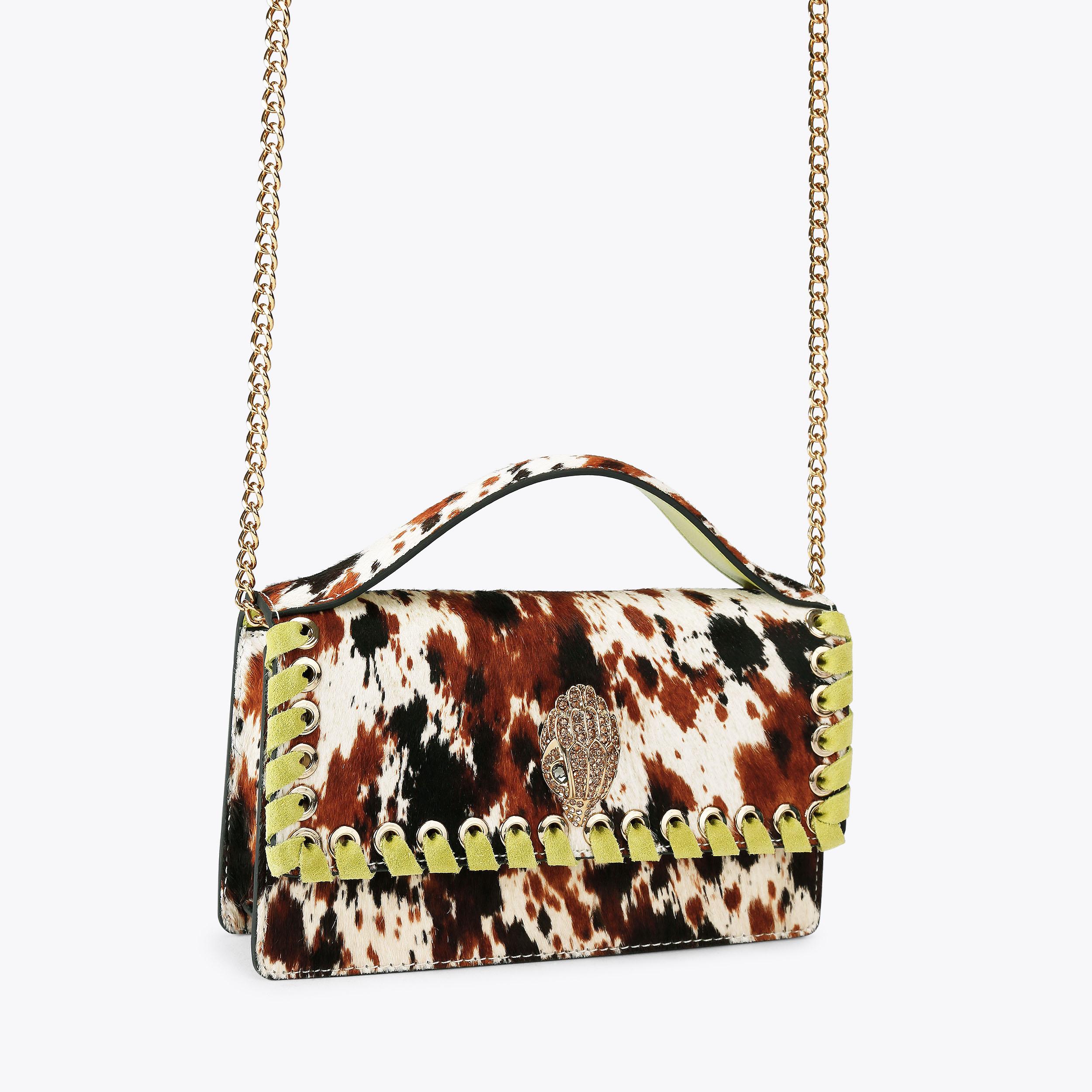 SM BOND TOP HANDLE BAG Brown Cow Calfhair Top Handle by KURT GEIGER LONDON