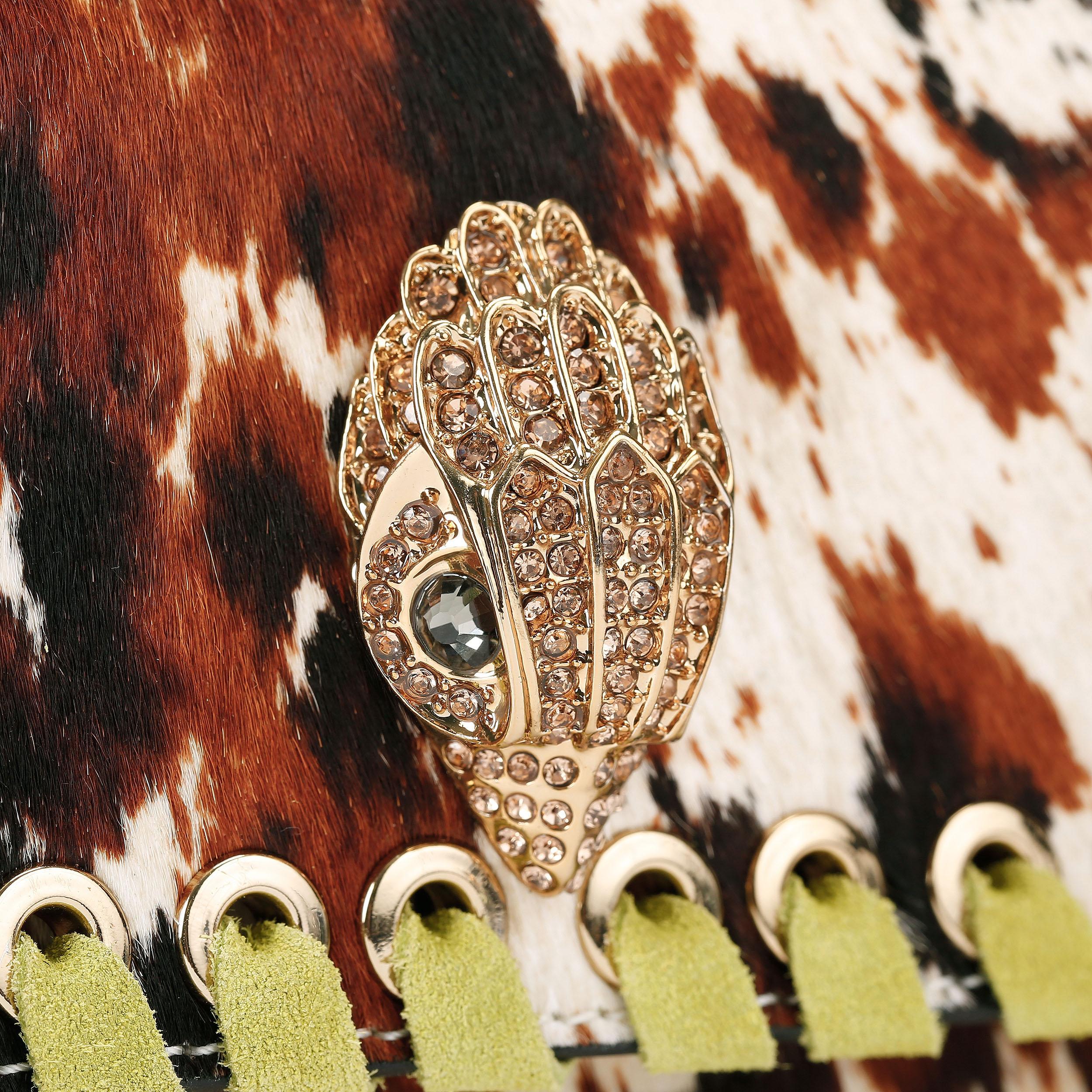 SM BOND TOP HANDLE BAG Brown Cow Calfhair Top Handle by KURT GEIGER LONDON