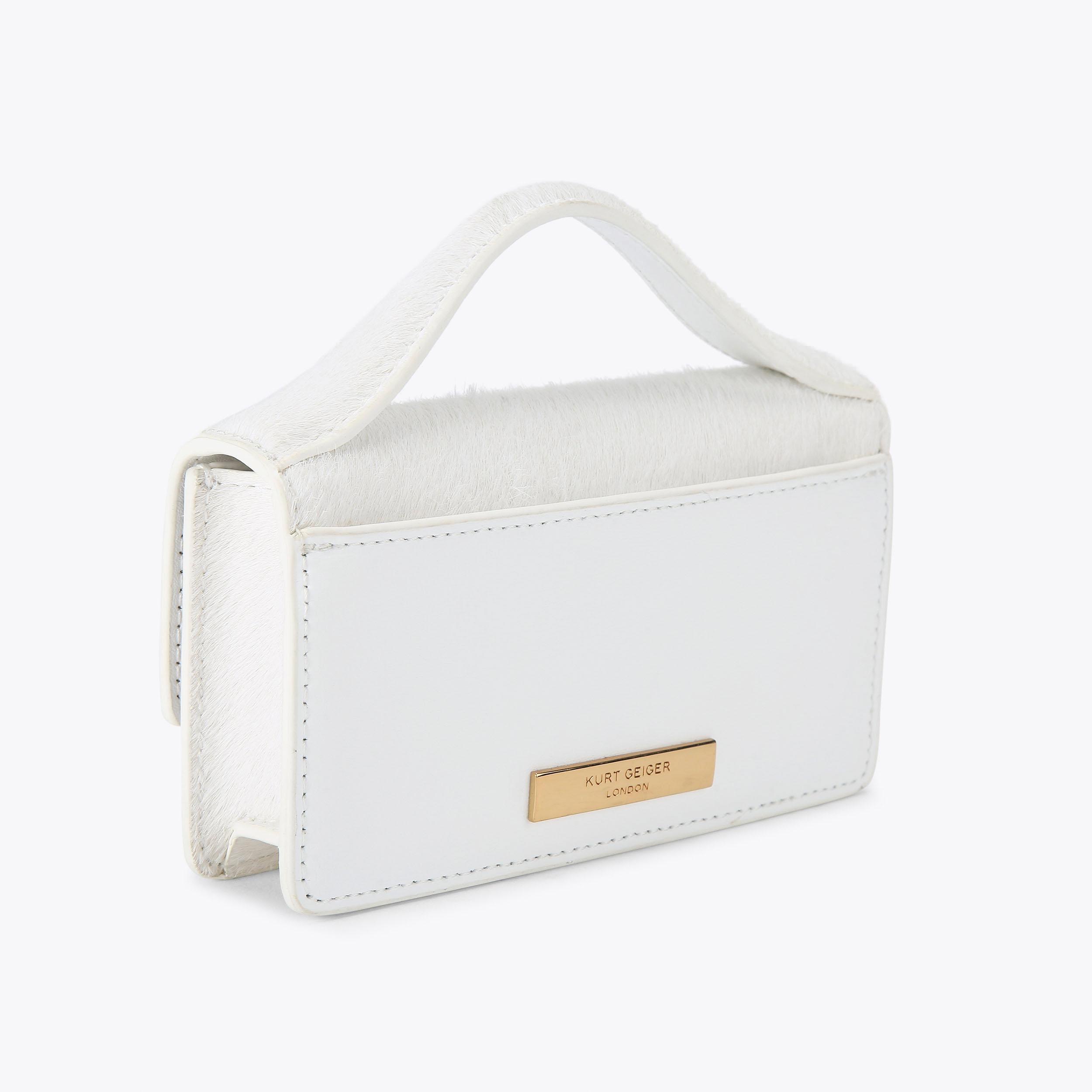 XS BOND TOP HANDLE BAG White Leather Top Handle Purse by KURT GEIGER LONDON