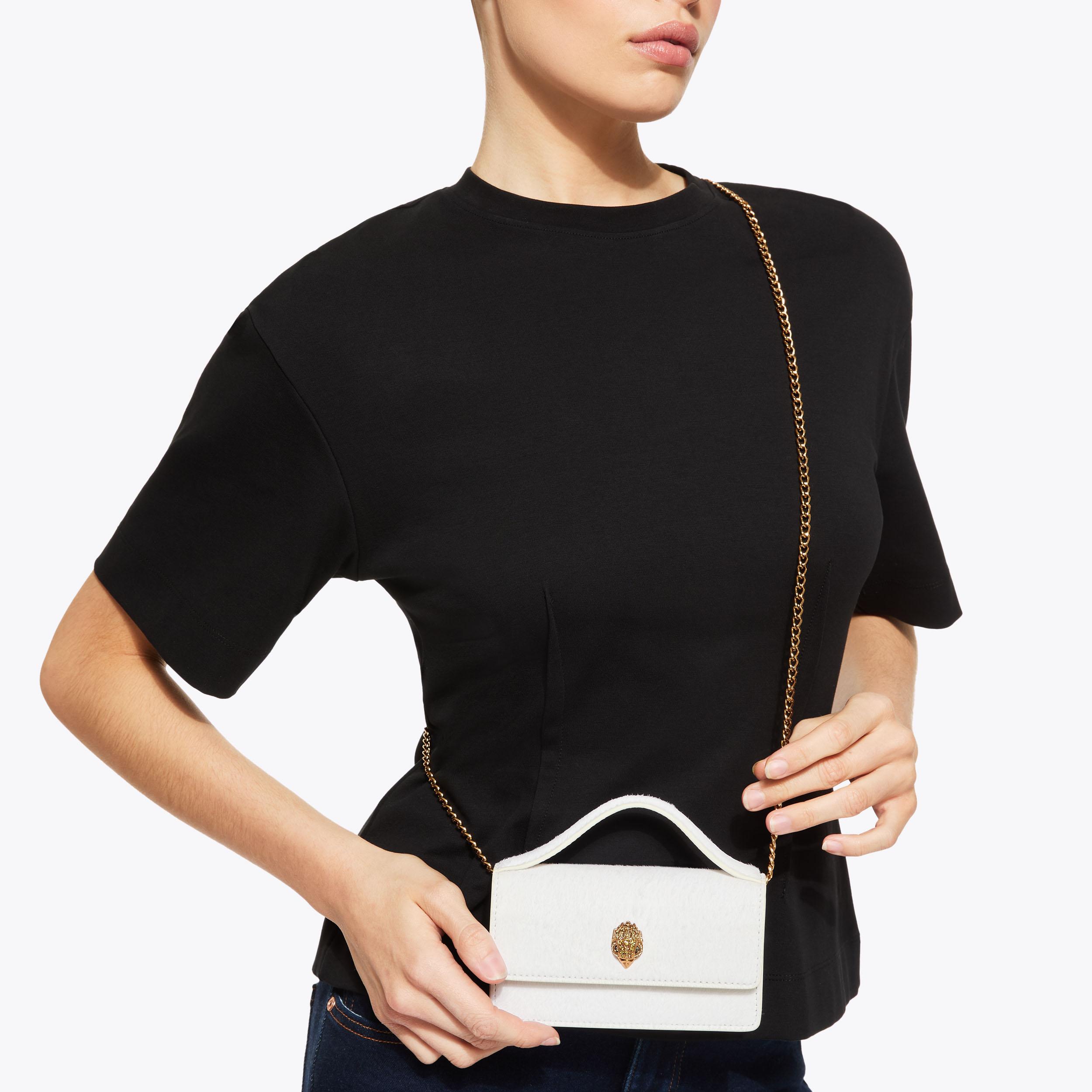 XS BOND TOP HANDLE BAG White Leather Top Handle Purse by KURT GEIGER LONDON