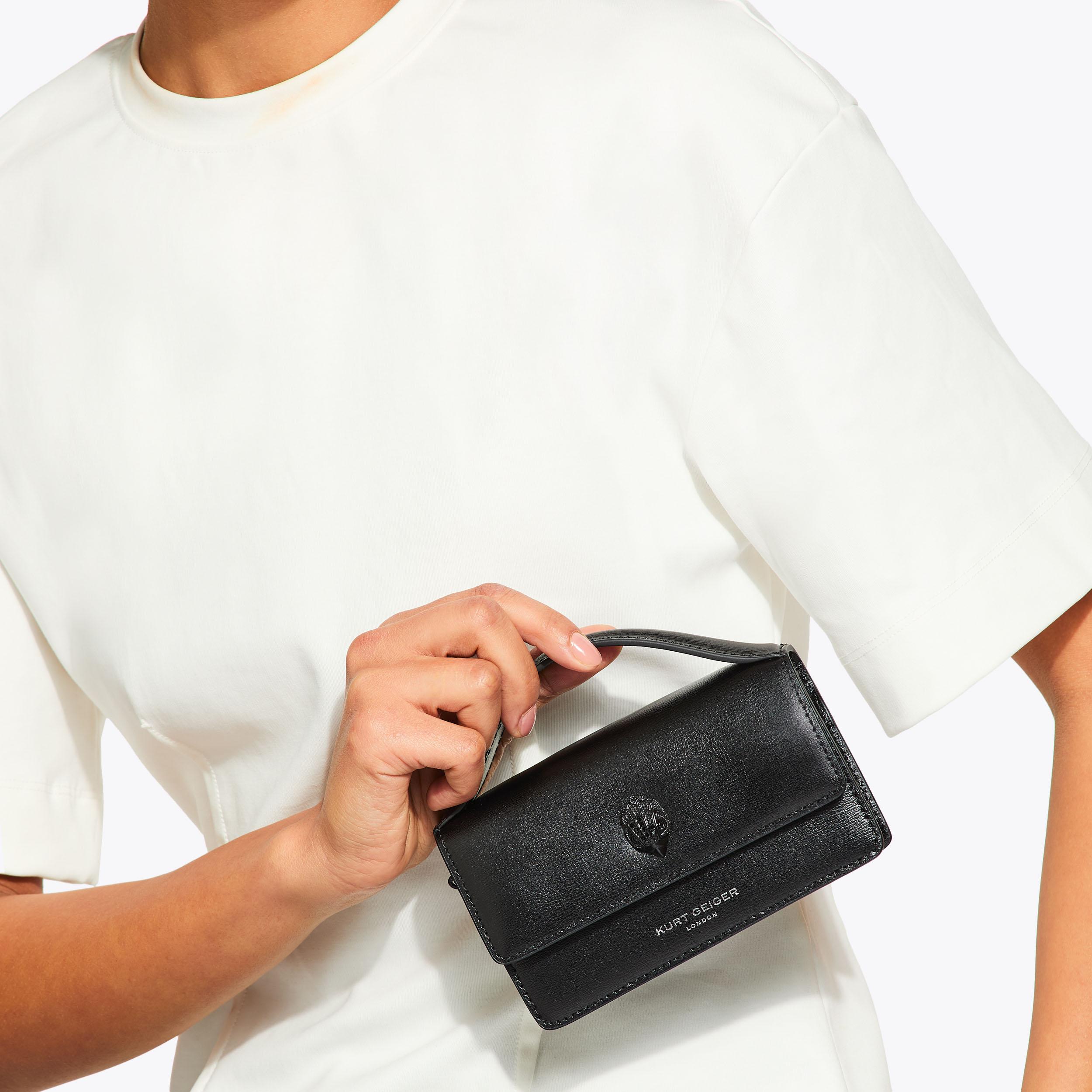 XS BOND TOP HANDLE BAG DR Black Drench Top Handle Purse by KURT GEIGER ...