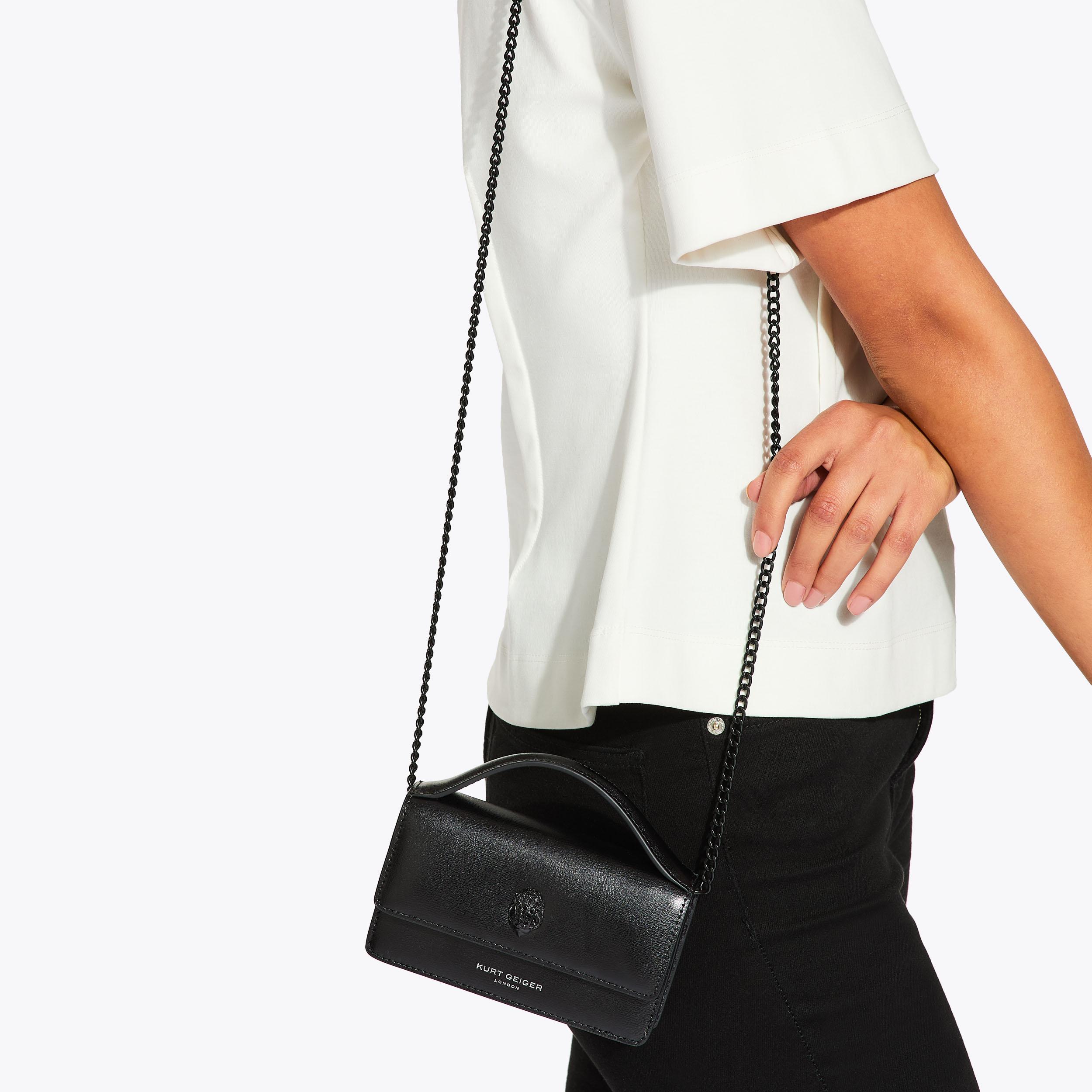 XS BOND TOP HANDLE BAG DR Black Drench Top Handle Purse by KURT GEIGER ...