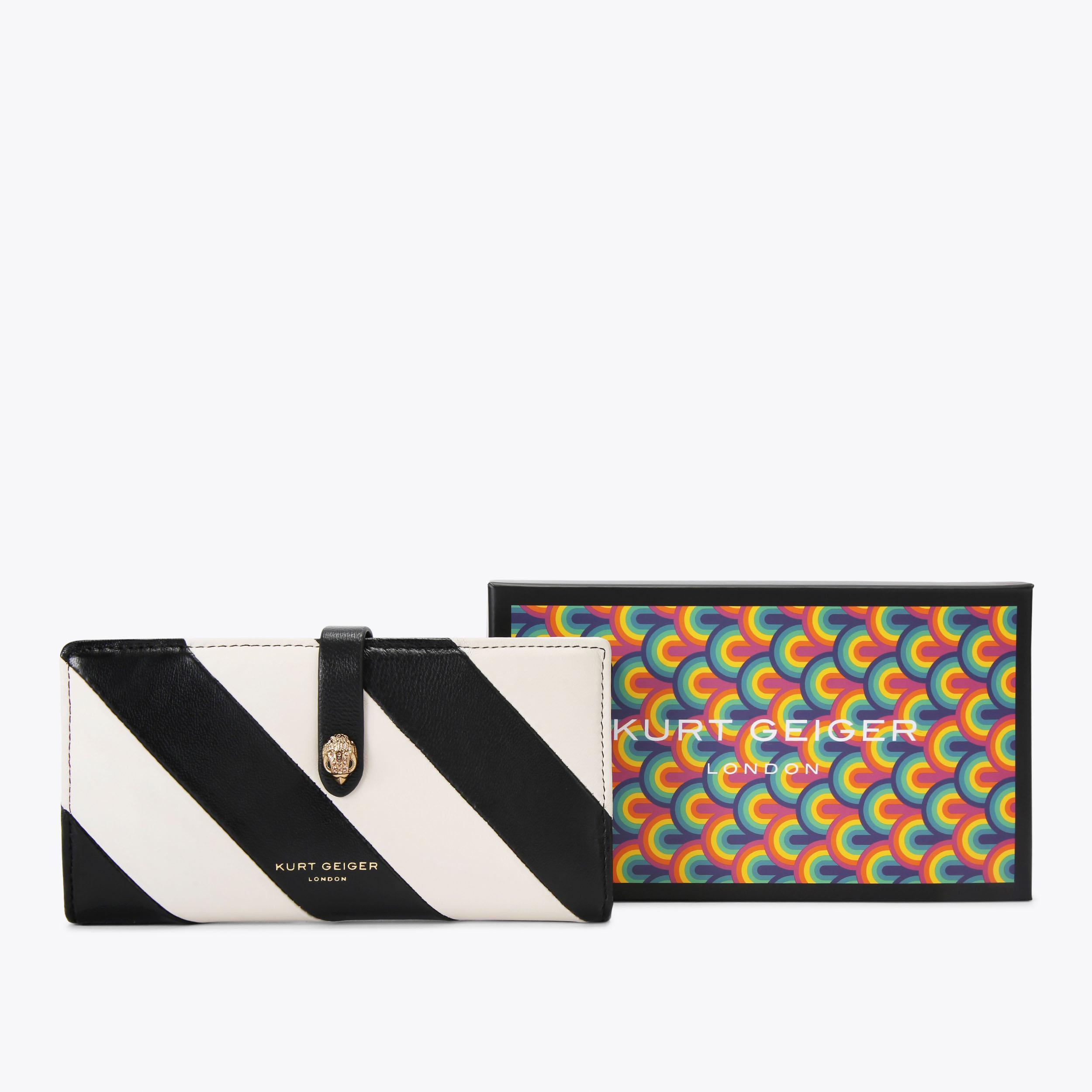 SFT WALLET KENSINGTON L E Soft Striped Leather Wallet by KURT GEIGER LONDON