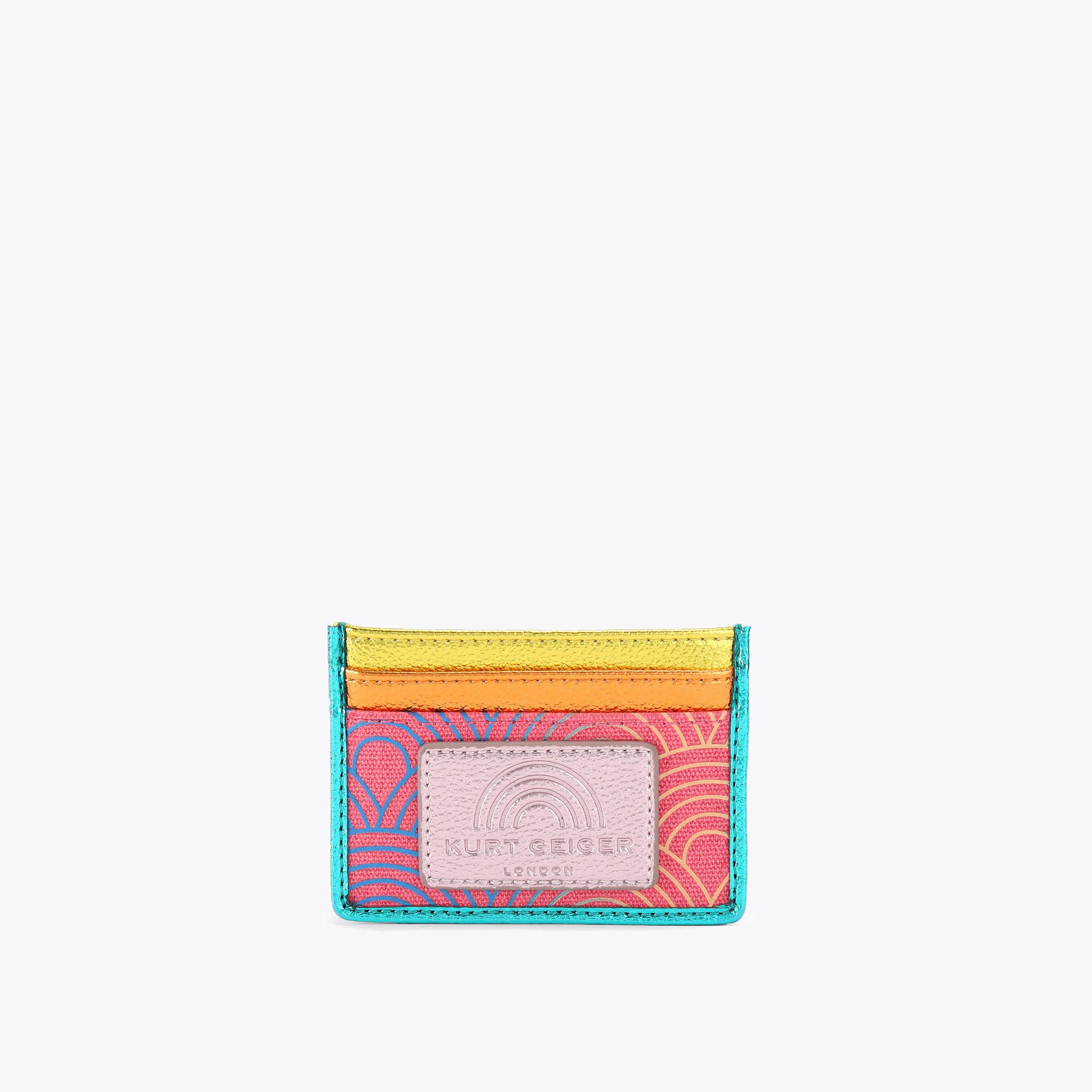 SOUTHBANK CARD HOLDER Blue Pink Canvas Card Holder by KURT GEIGER LONDON