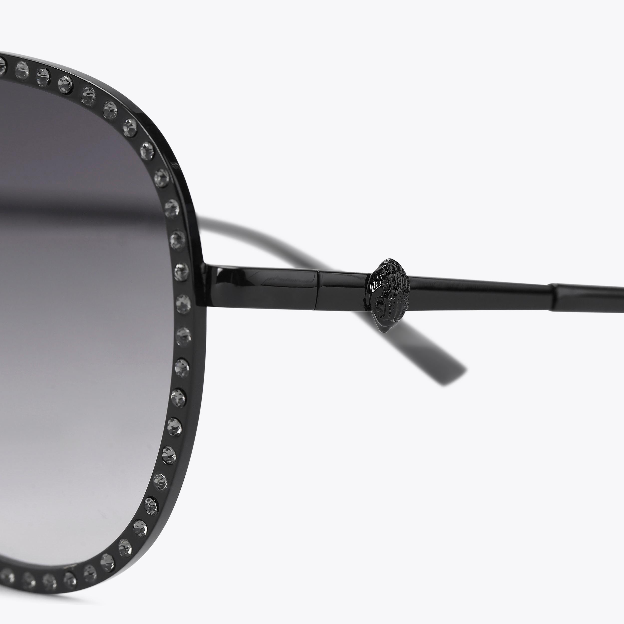 SHOREDITCH LG AVIATOR C Black Tinted Sunglasses by KURT GEIGER LONDON