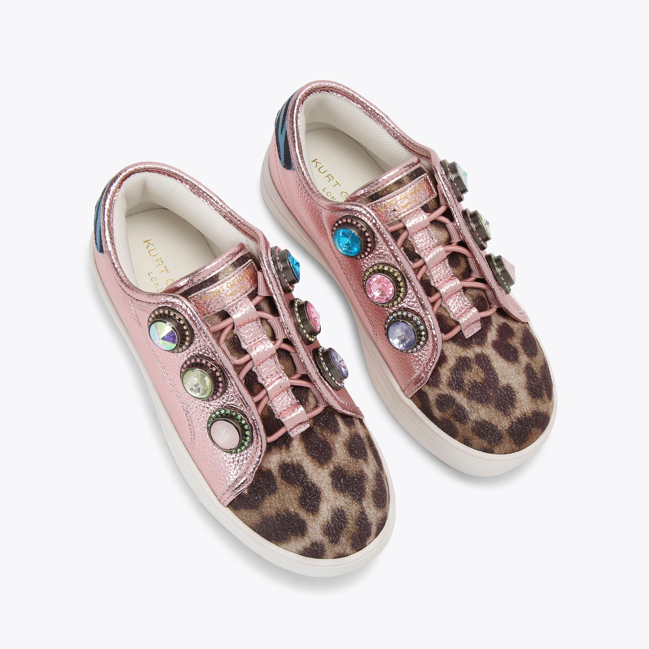 MINI LANEY OCTAVIA Pink Pebble Grain Sneaker by KURT GEIGER LONDON