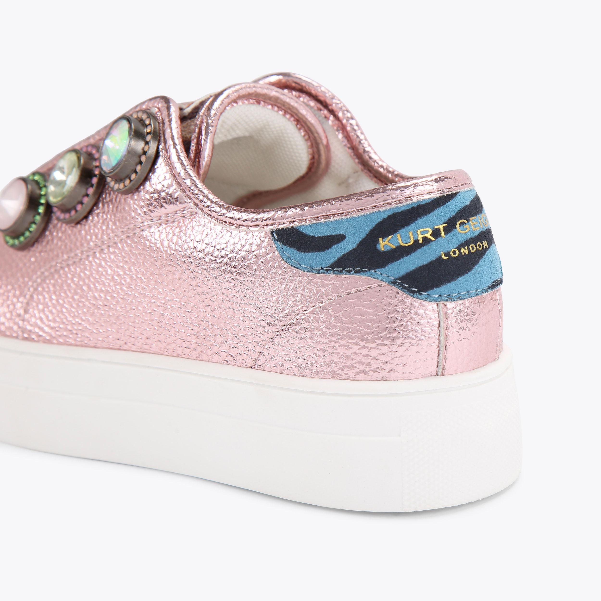 MINI LANEY OCTAVIA Pink Leather Grained Laney Sneaker by KURT GEIGER LONDON