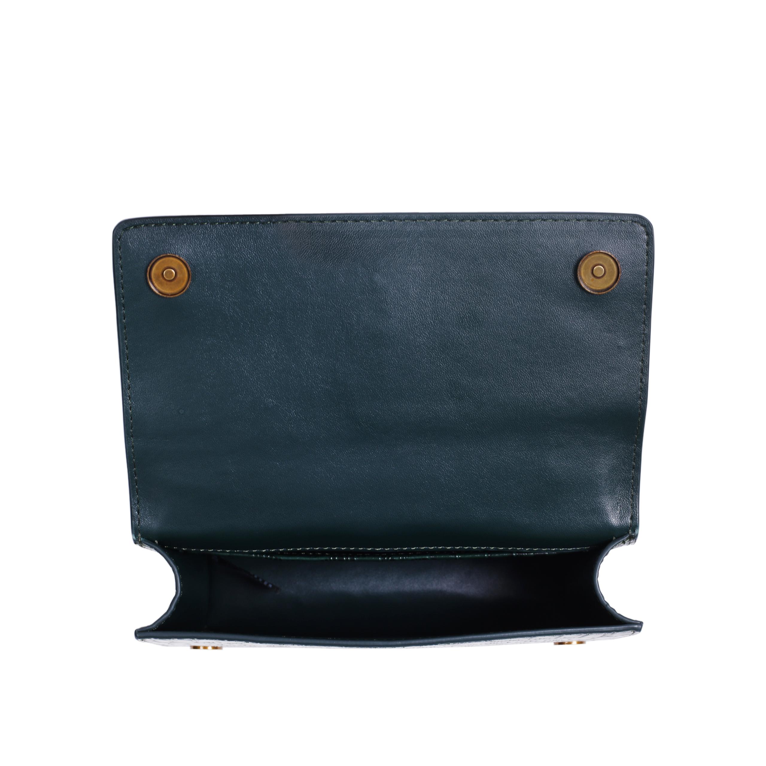 SHOREDITCH SM CROSS BODY Dark Green Croc Print Cross Body Flap Bag by ...