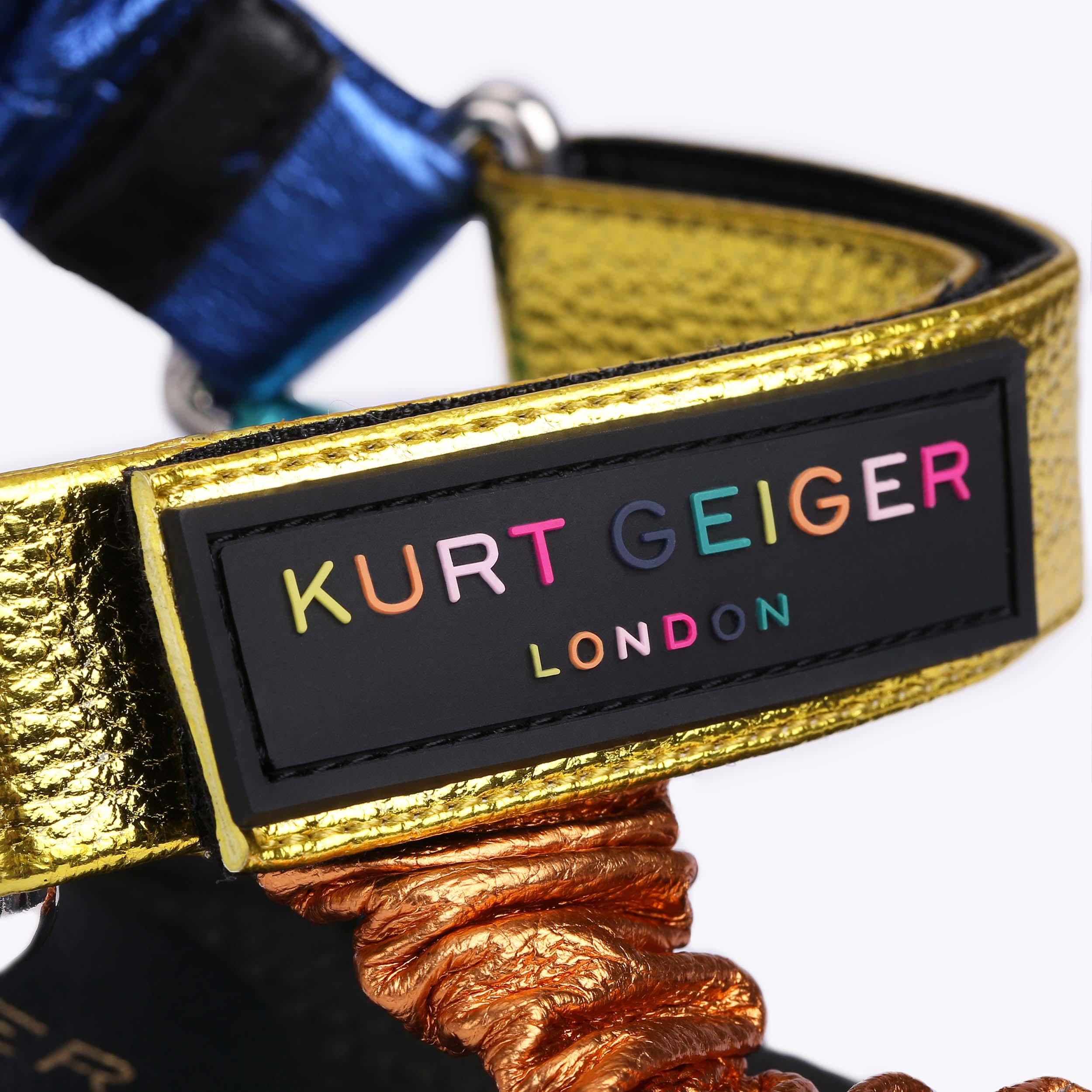ORION Rainbow Metallic Velcro Strap Sandals by KURT GEIGER LONDON