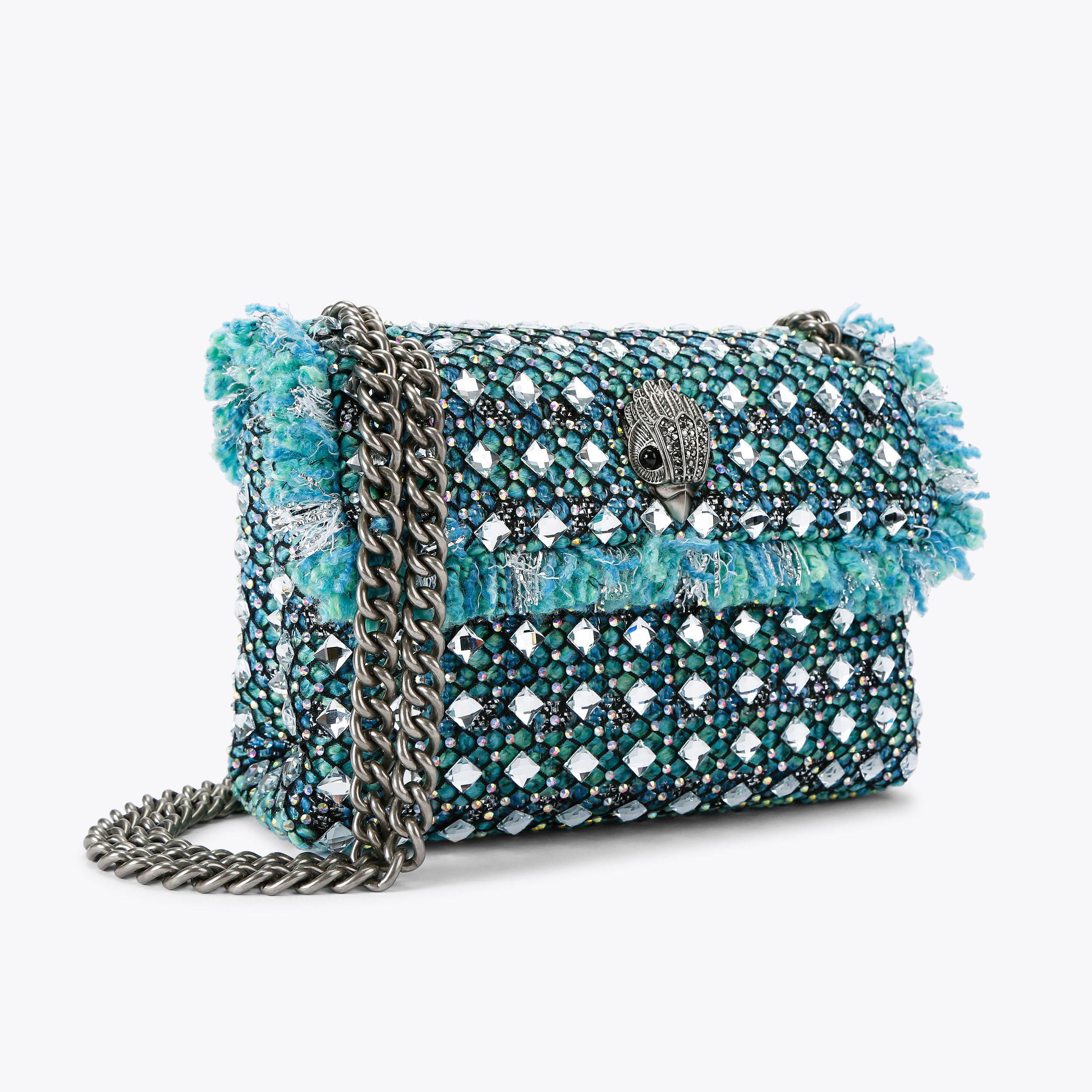 TWEED MINI KENSINGTON Blue Tweed Mini Kensington Purse by KURT GEIGER ...