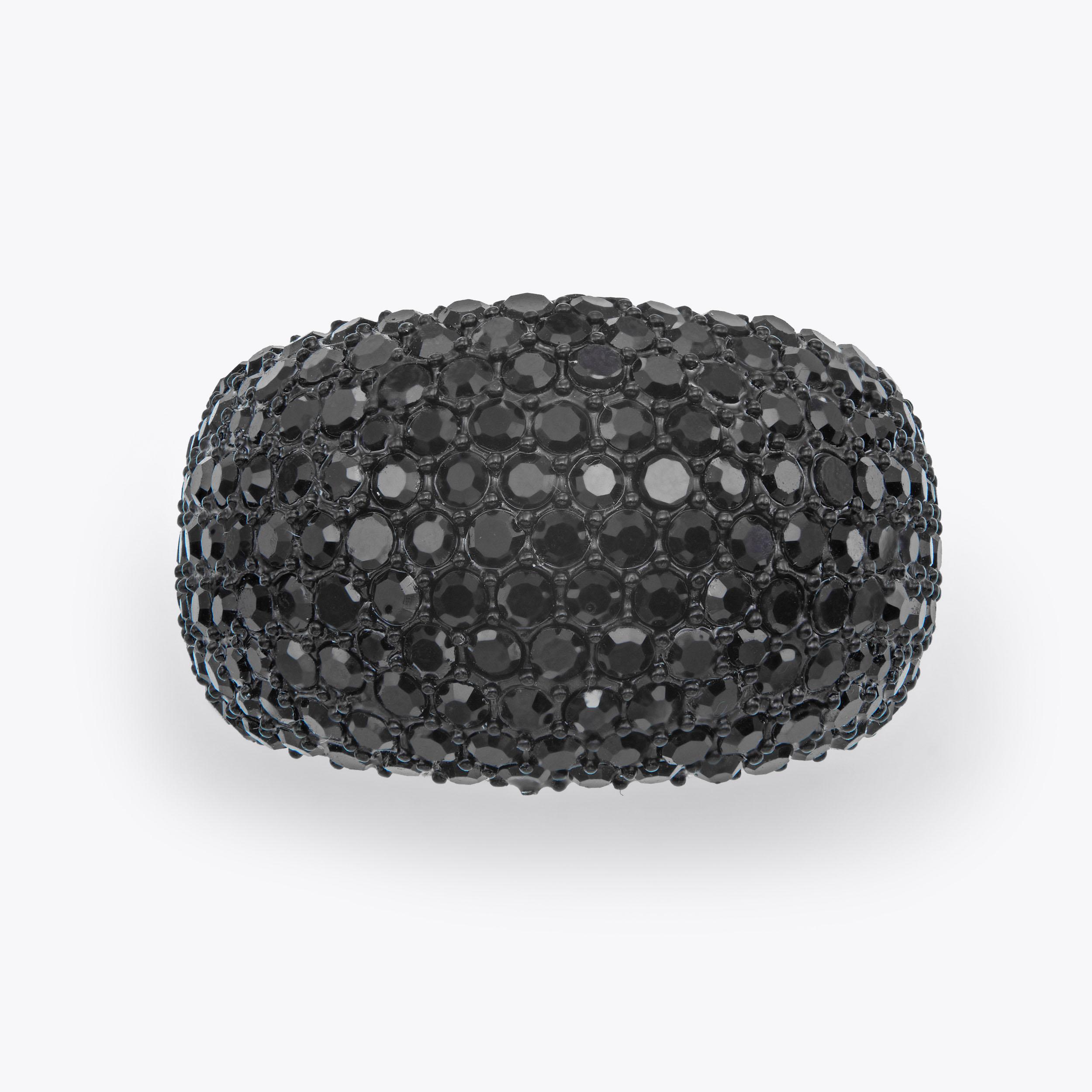 PAVE DOME RING Black Pink Dome Ring by KURT GEIGER LONDON