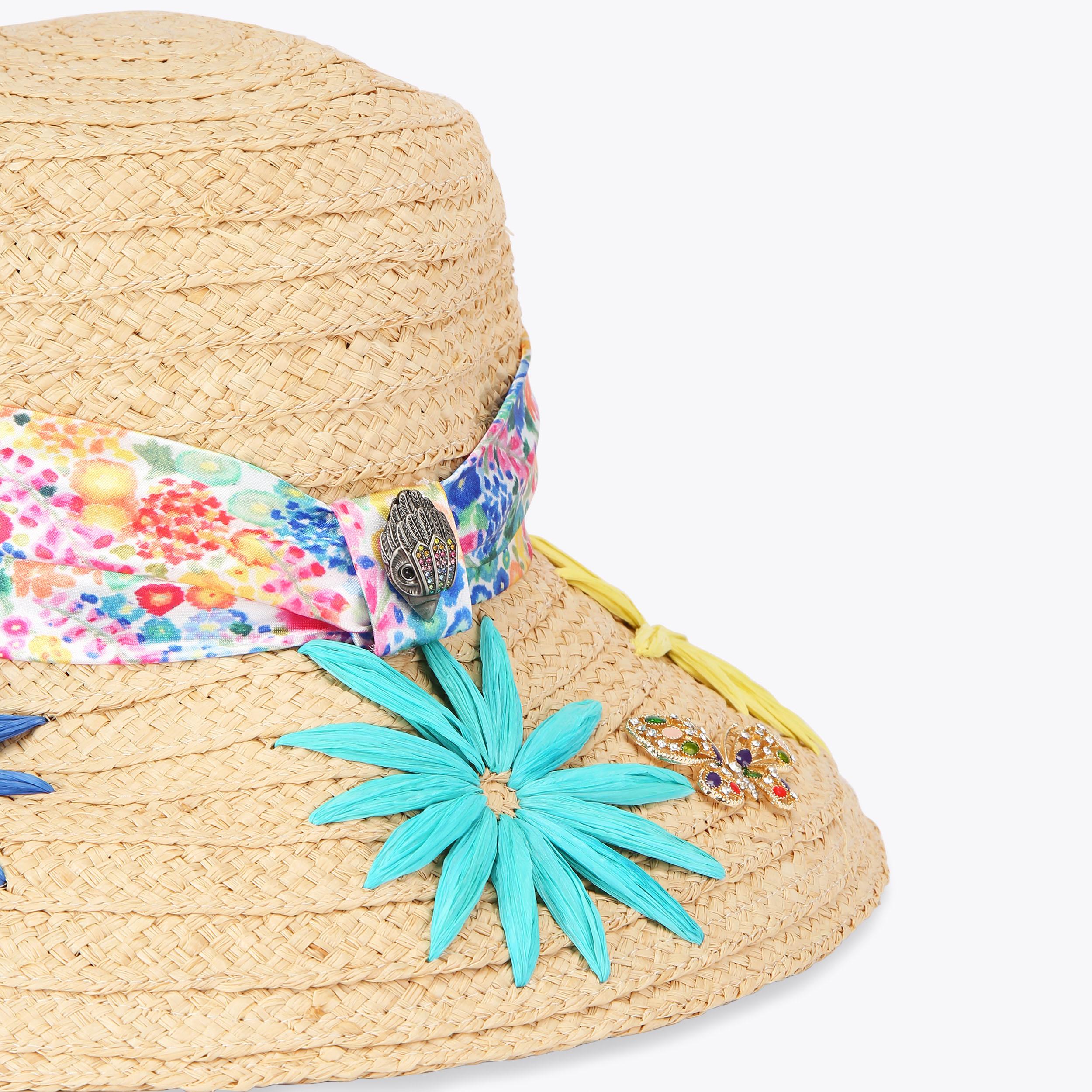 FC FLORAL STRAW HAT Floral Couture Straw Hat by KURT GEIGER LONDON